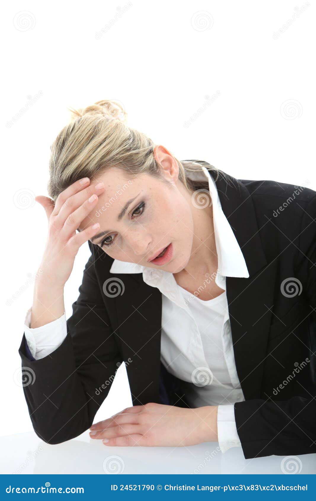 Distraught Young Businesswoman Stock Photo - Image of distraught, woman ...