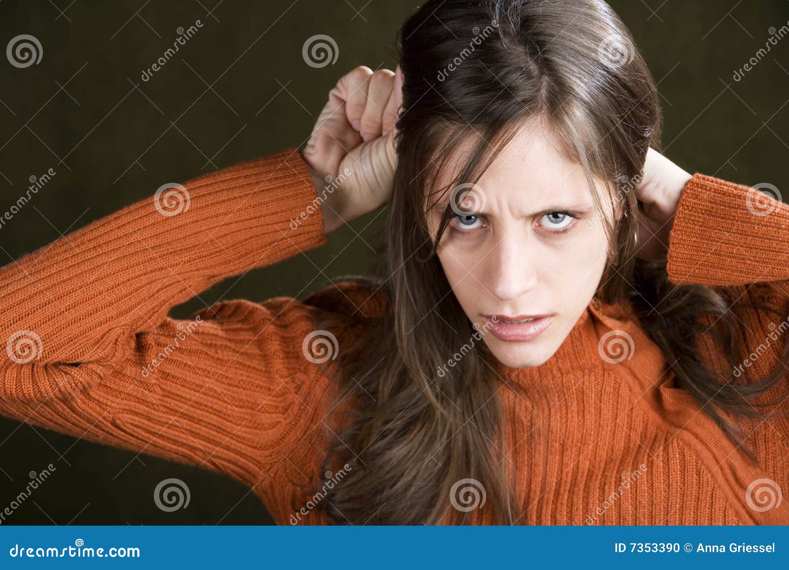 Distraught Young Woman stock photo. Image of horizontal - 7353390