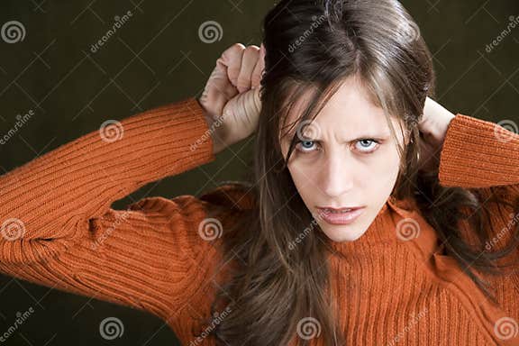 Distraught Young Woman stock photo. Image of horizontal - 7353390