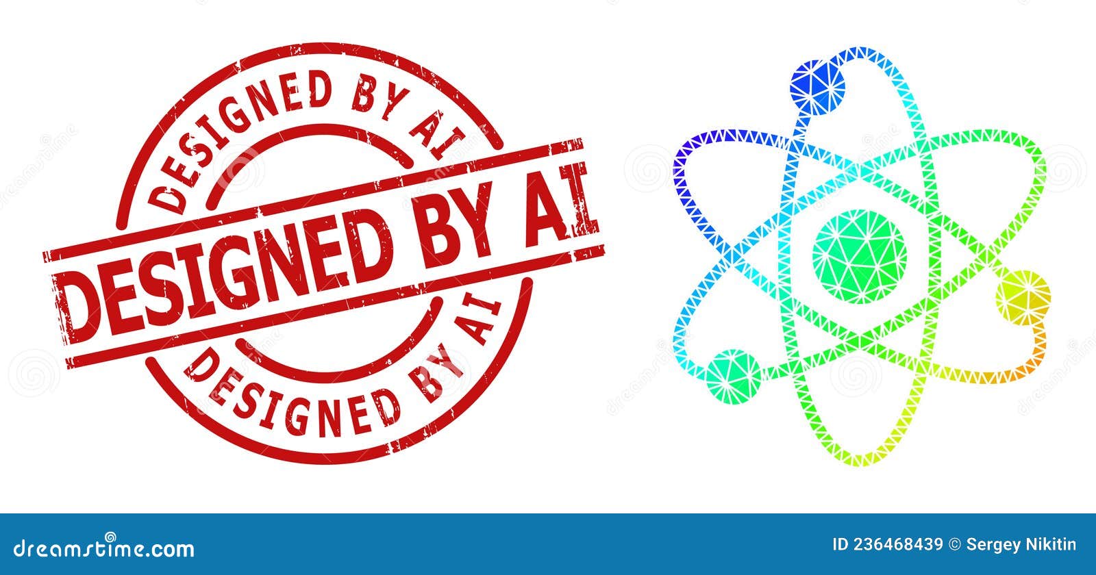 Distress Designed by Ai Seal and Lowpoly Spectral Colored Atom ...