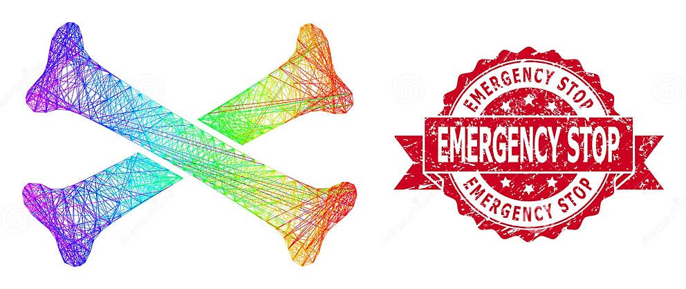 Distress Emergency Stop Stamp and Bright Hatched Crossing Bones Stock ... Distress Emergency Stop Stamp and Bright Hatched Crossing Bones Stock ...
