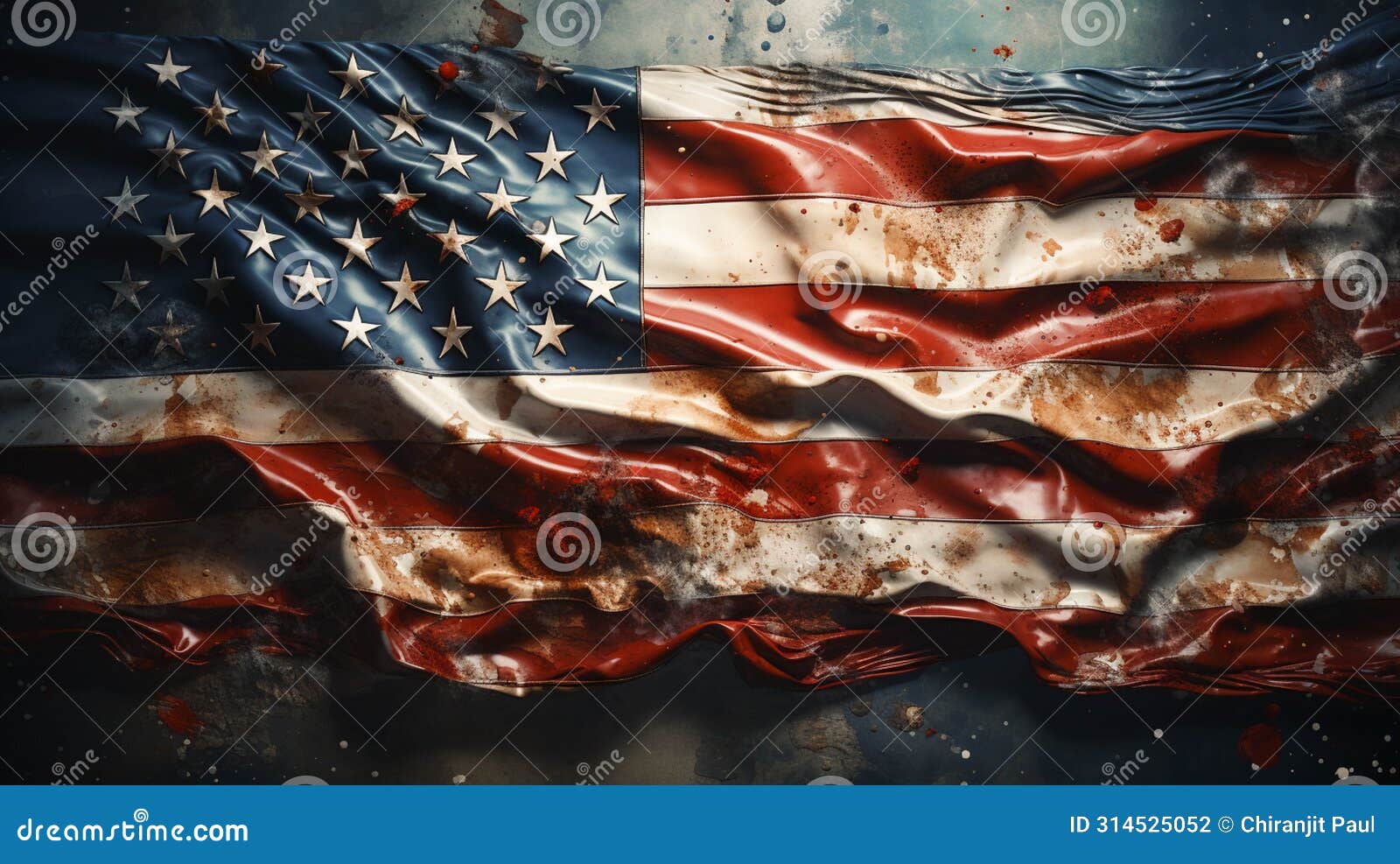 Distress Grunge Texture Flag of Usa on a Brick Wall Stock Photo - Image ...