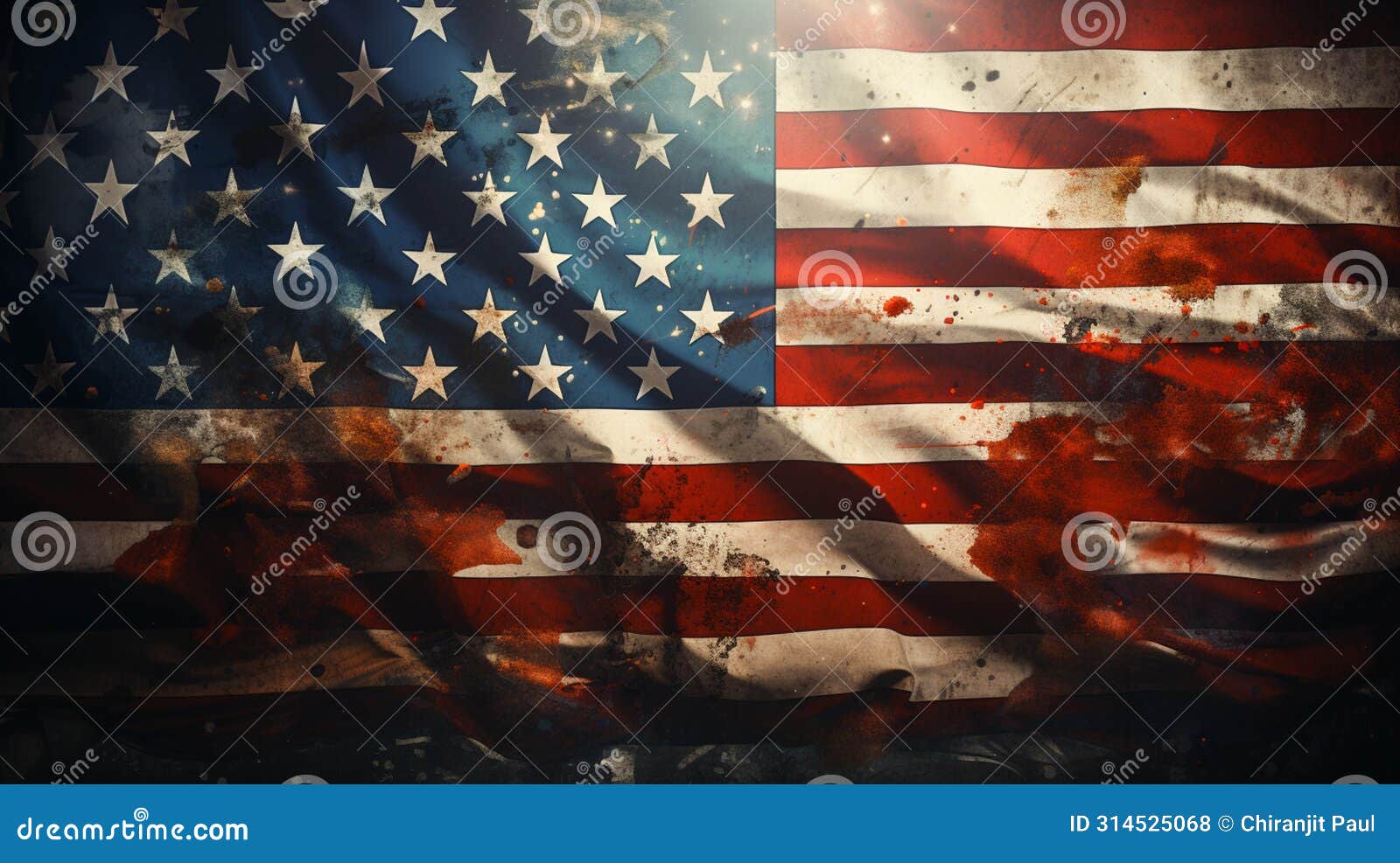 Distress Grunge Texture Flag of Usa on a Brick Wall Stock Photo - Image ...