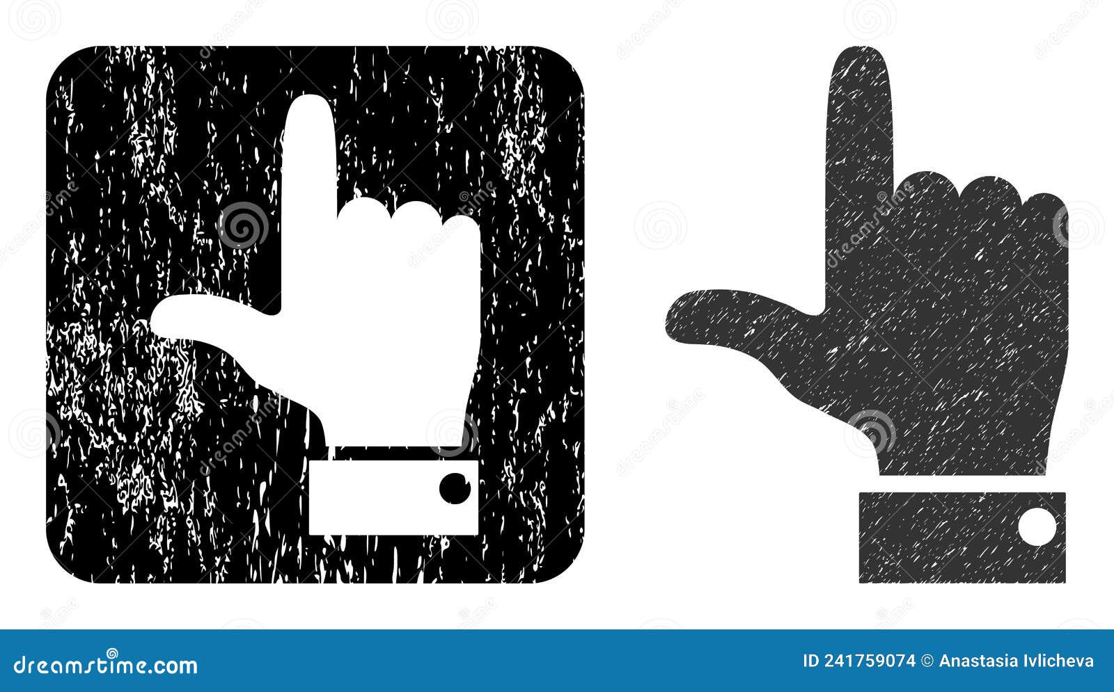 Distress Hand Set Stamp Seal And Infection Index Finger Collage Icon ...