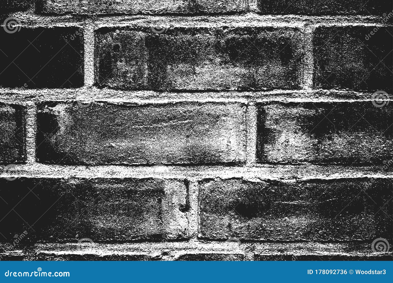 Distress Old Brick Wall Texture. Black and White Grunge Background ...