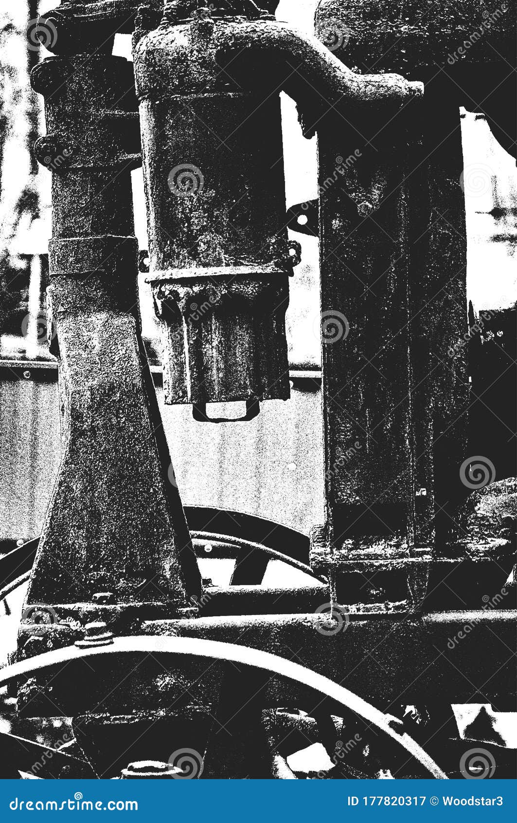 Distress Old Metal Rusted Tractor Elements. Vector Texture Stock Vector ...