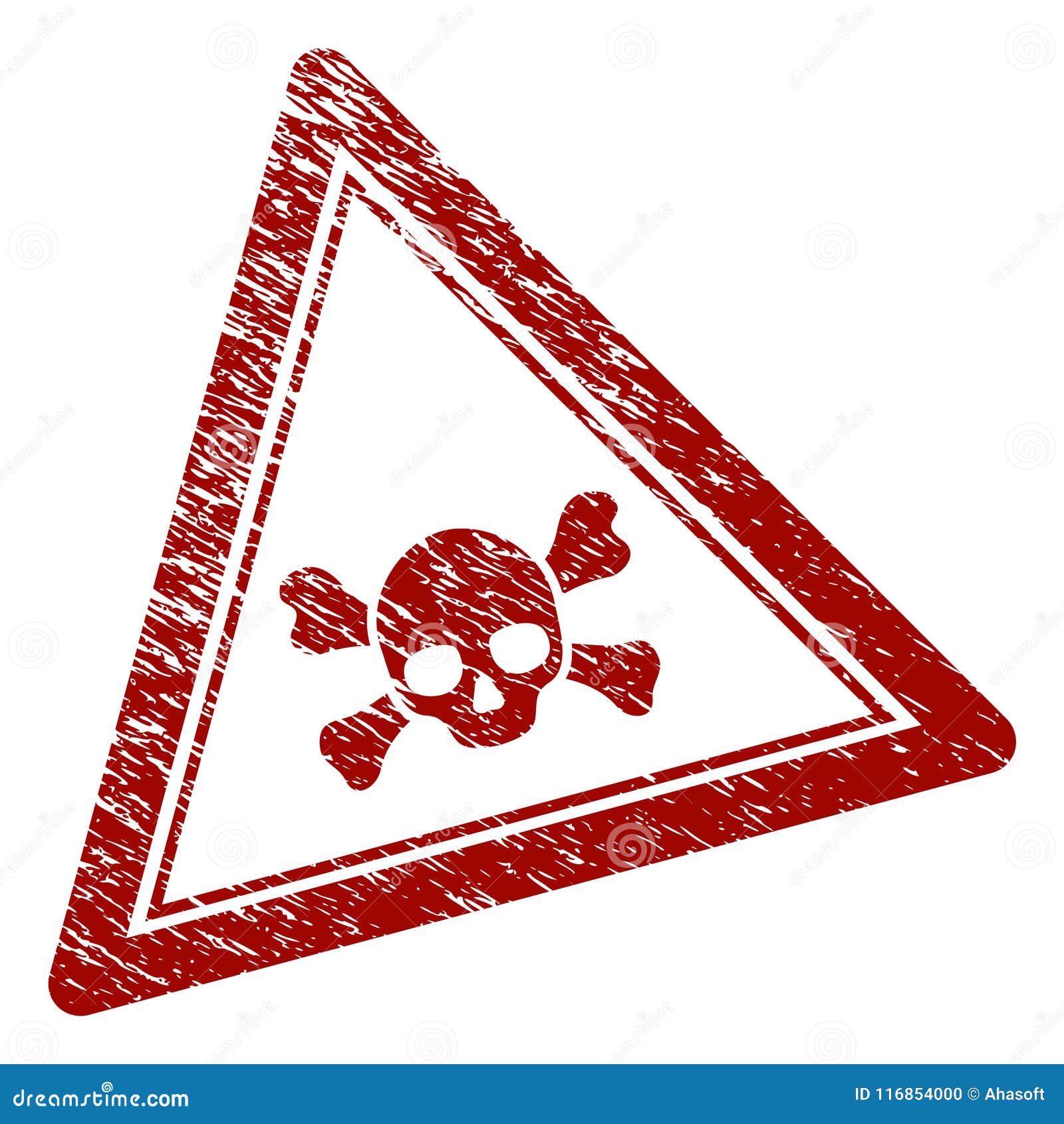 Distress Textured Skull Death Triangle Stamp Seal Stock Vector ...