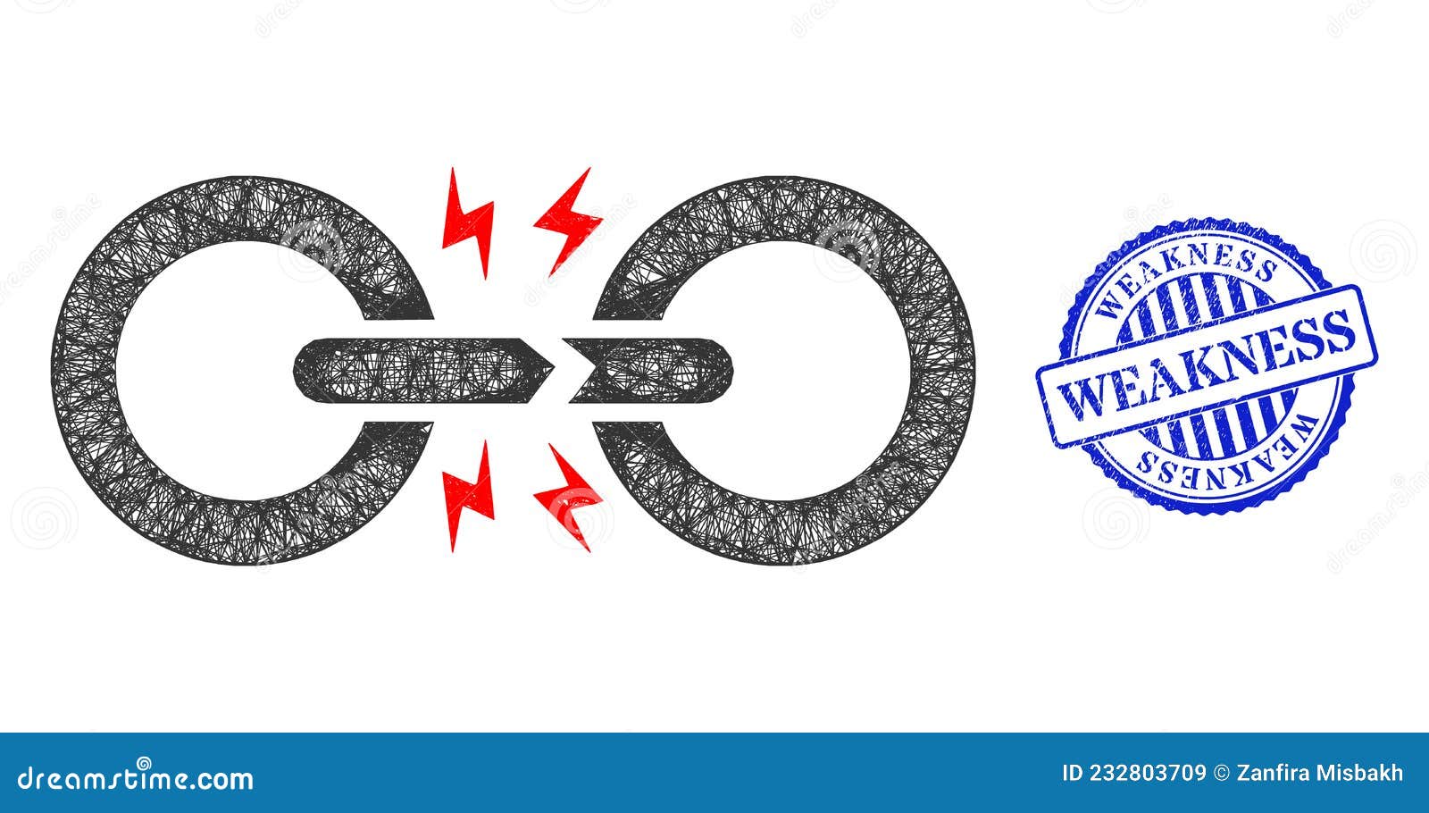Distress Weakness Stamp and Net Broken Chain Link Mesh Stock Vector ...