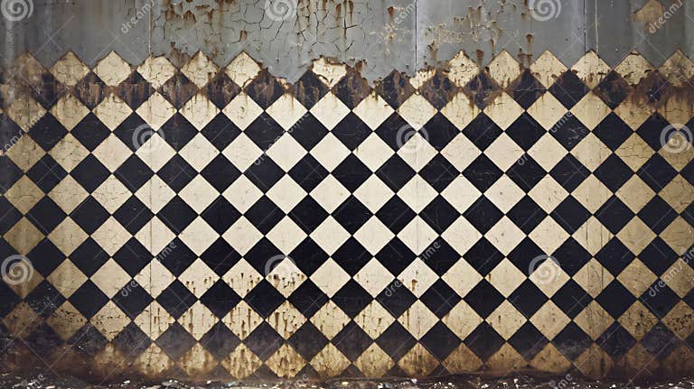 Distressed Black and White Diamond Pattern Tile High Quality Image ...