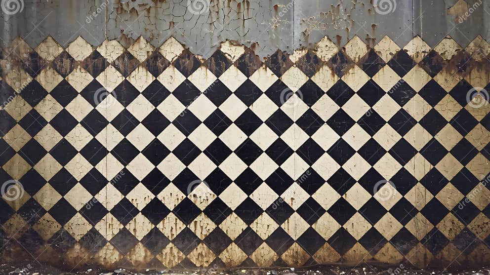 Distressed Black and White Diamond Pattern Tile High Quality Image ...