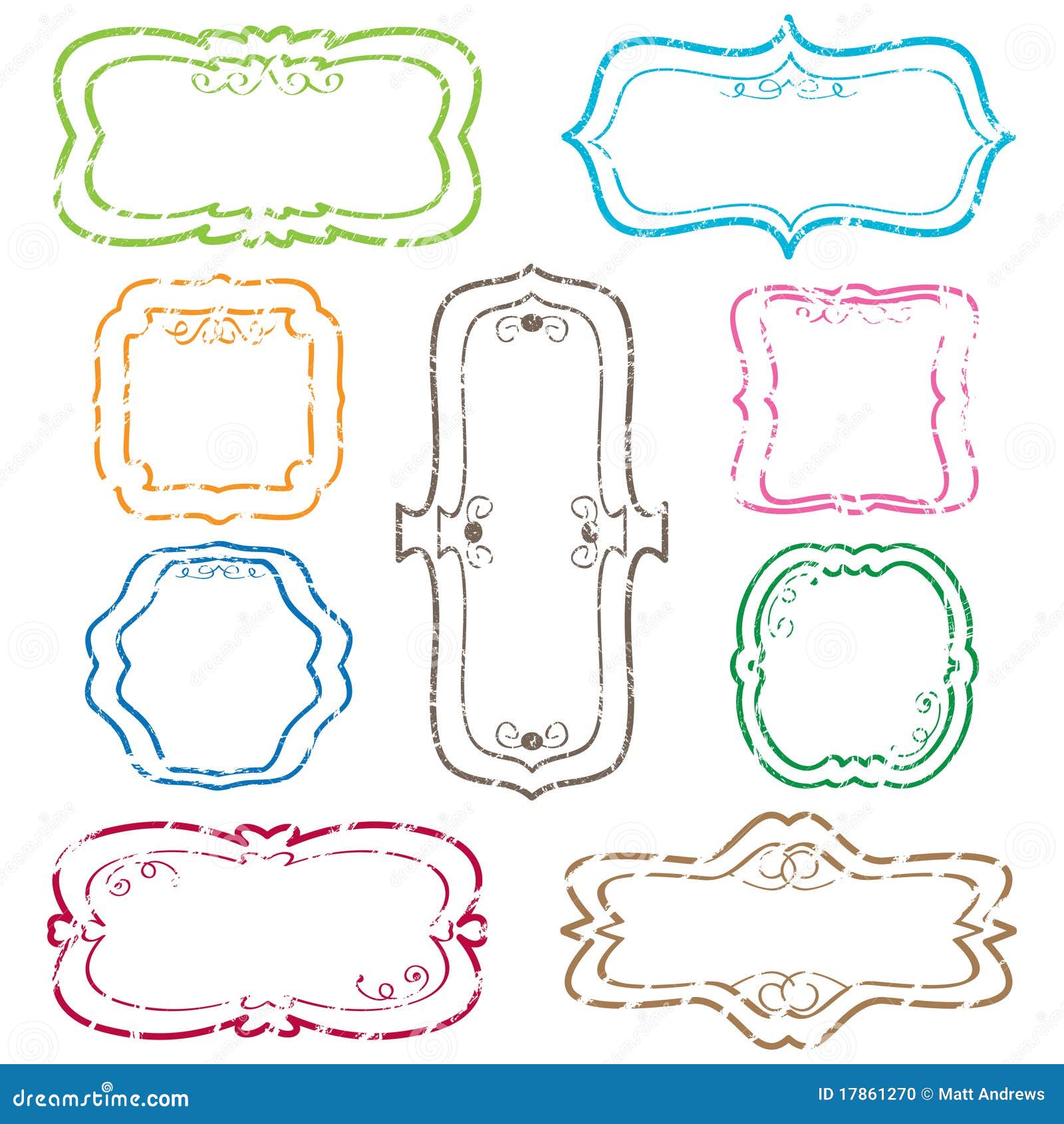 Distressed Blank Labels Vector Illustration | CartoonDealer.com #17861270