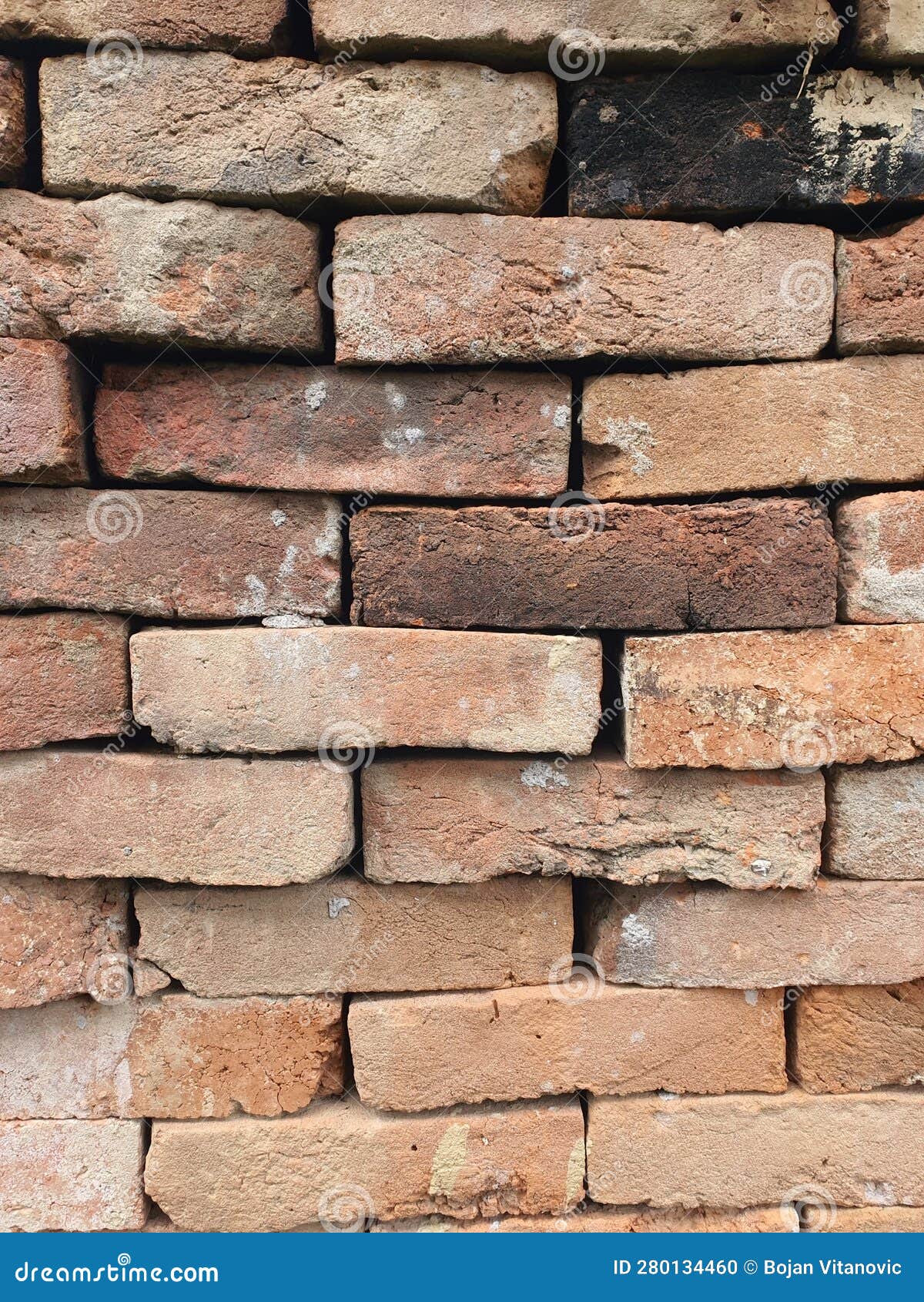 Distressed Brick Wall Background Stock Photo - Image of brickwork, tile ...