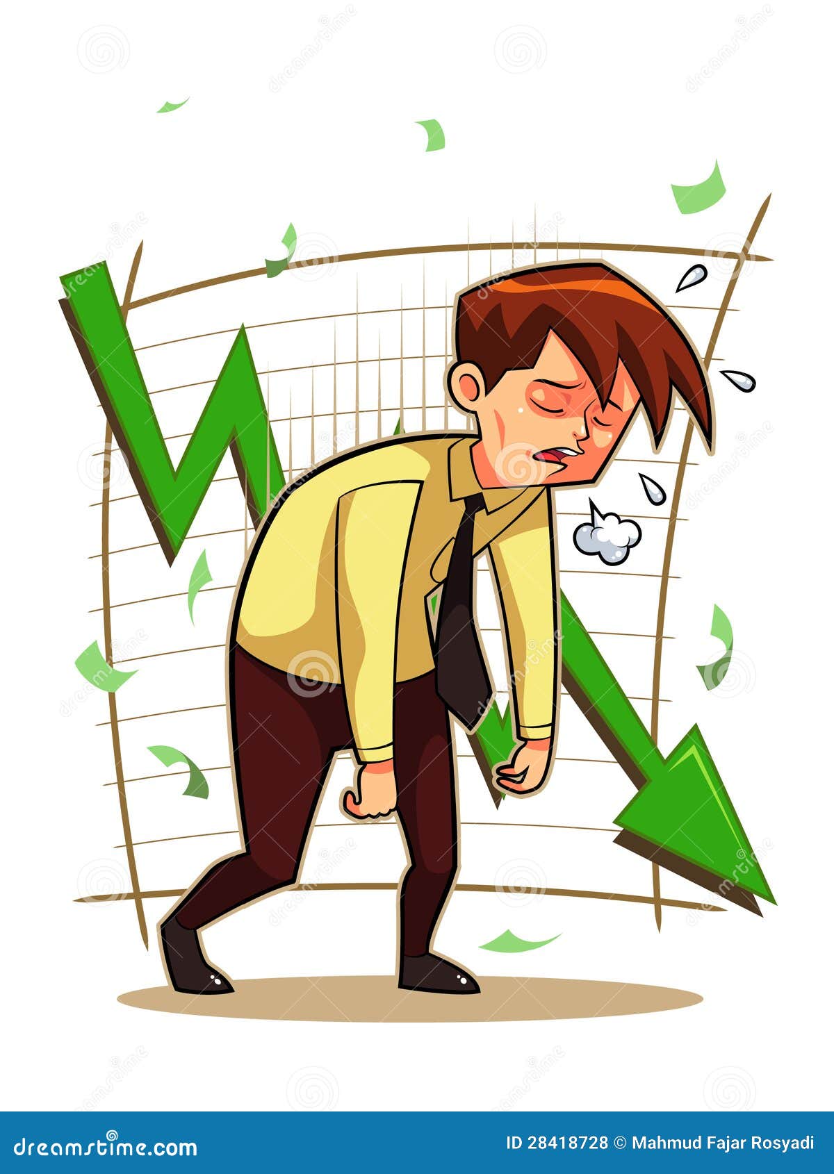 Underdog Businessman Fighting Against Repression And Injustice. Cartoon ...