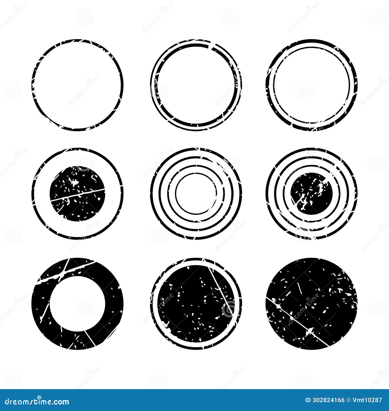 Distressed Circle Silhouette Vector Illustration | CartoonDealer.com ...