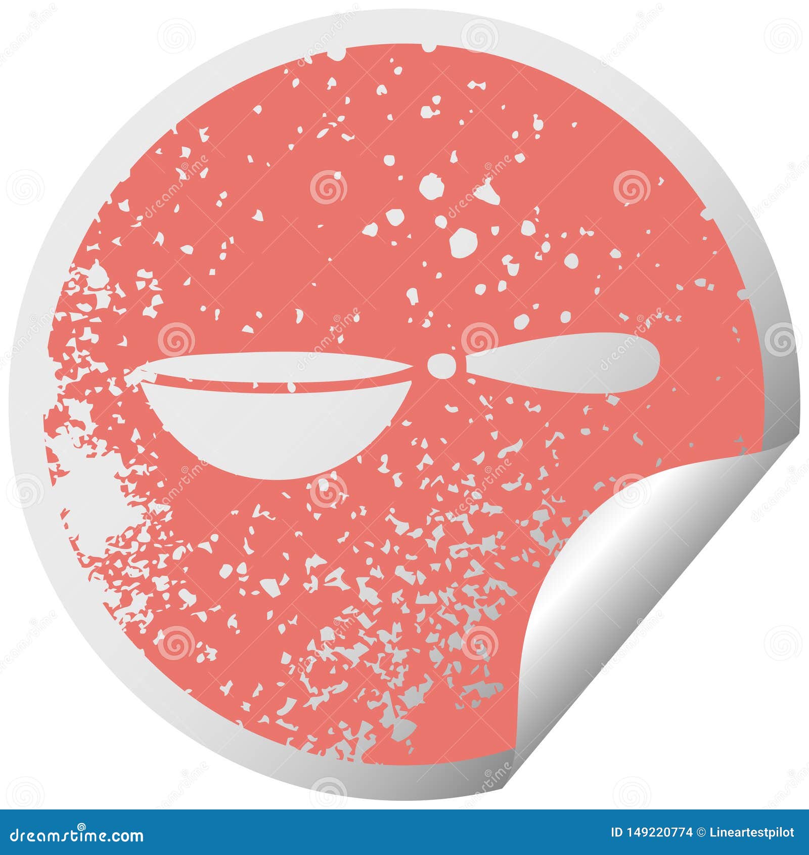 Distressed Circular Peeling Sticker Symbol Measuring Spoon Stock Vector ...