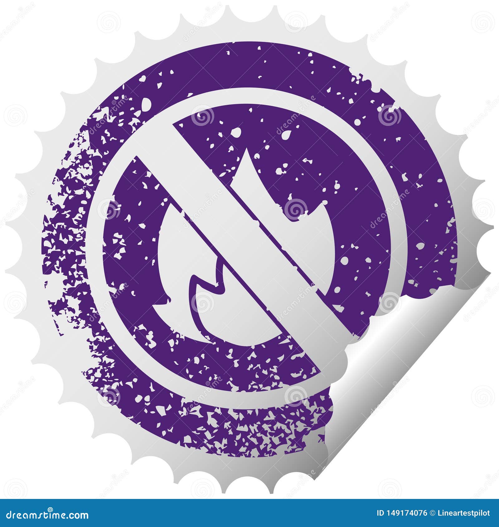 Distressed Circular Peeling Sticker Symbol No Fire Allowed Sign Stock ...
