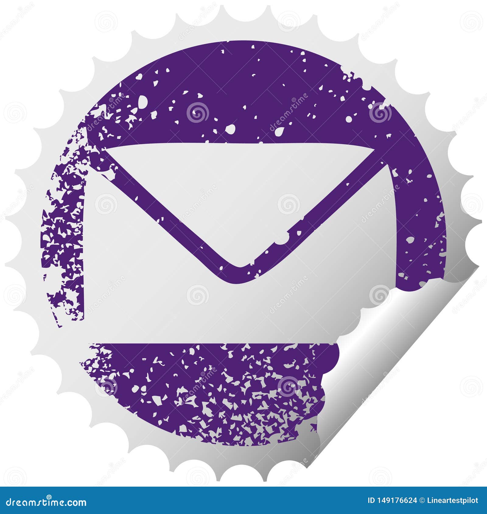 Distressed Circular Peeling Sticker Symbol Paper Envelope Stock Vector ...