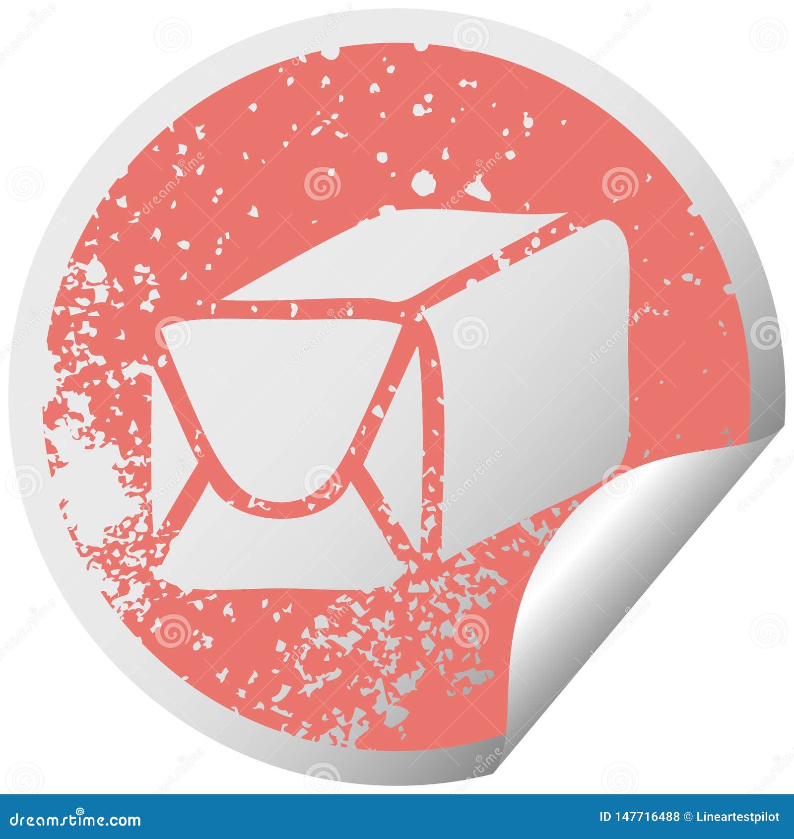 Distressed Circular Peeling Sticker Symbol Paper Parcel Stock Vector ...