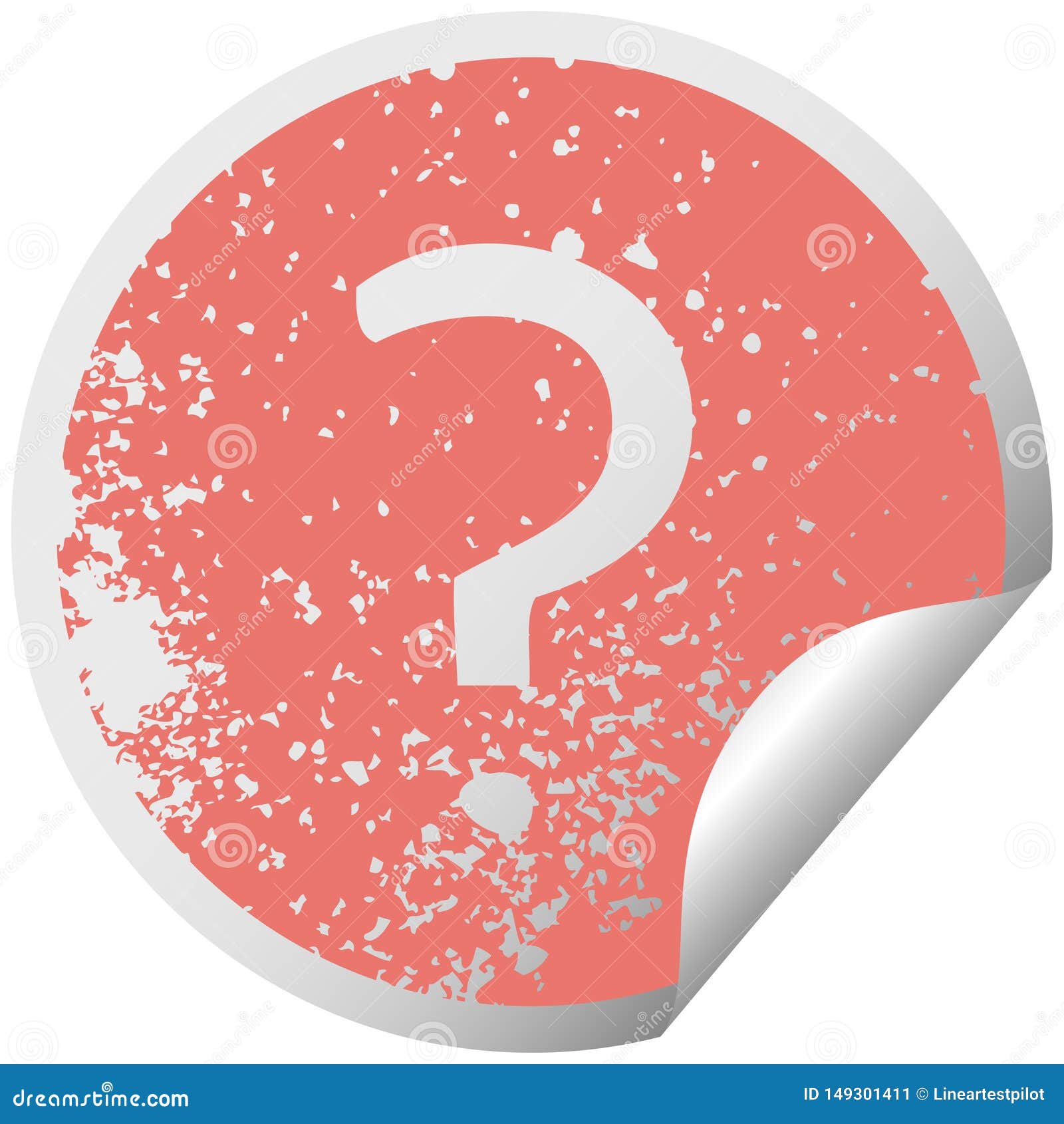 Distressed Circular Peeling Sticker Symbol Question Mark Stock Vector ...