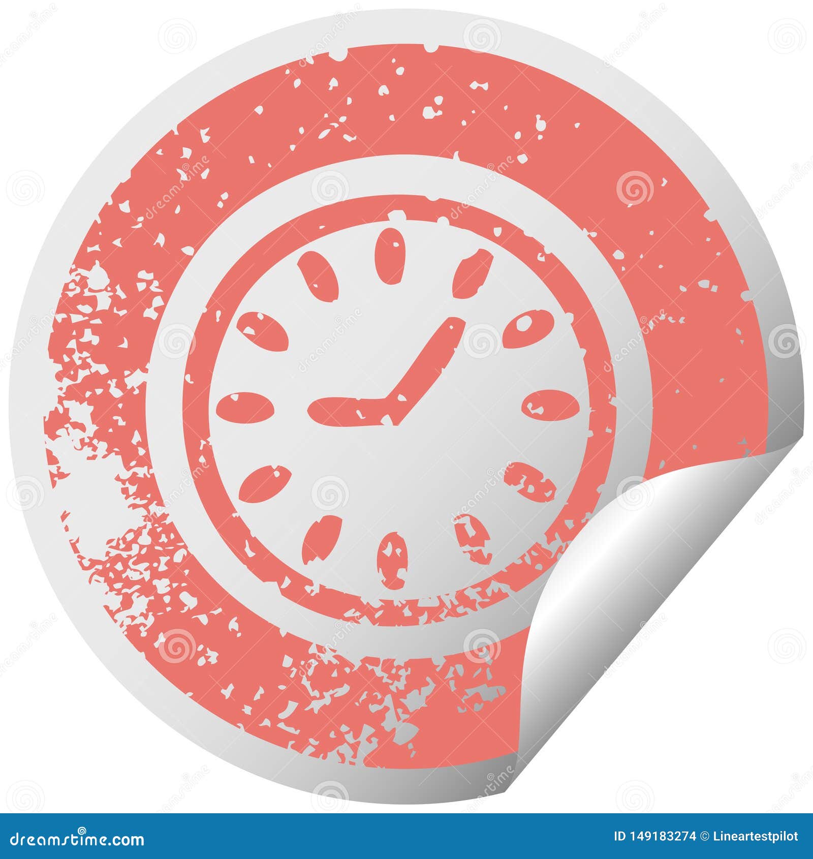 Distressed Circular Peeling Sticker Symbol Wall Clock Stock Vector ...
