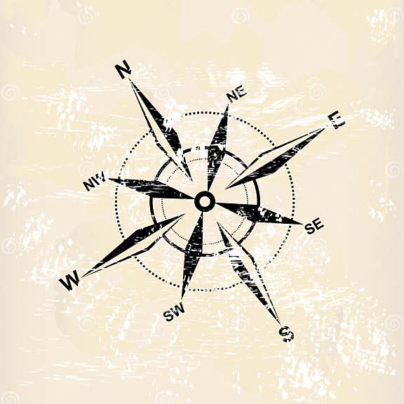 Distressed compass rose stock vector. Illustration of leadership - 9138991