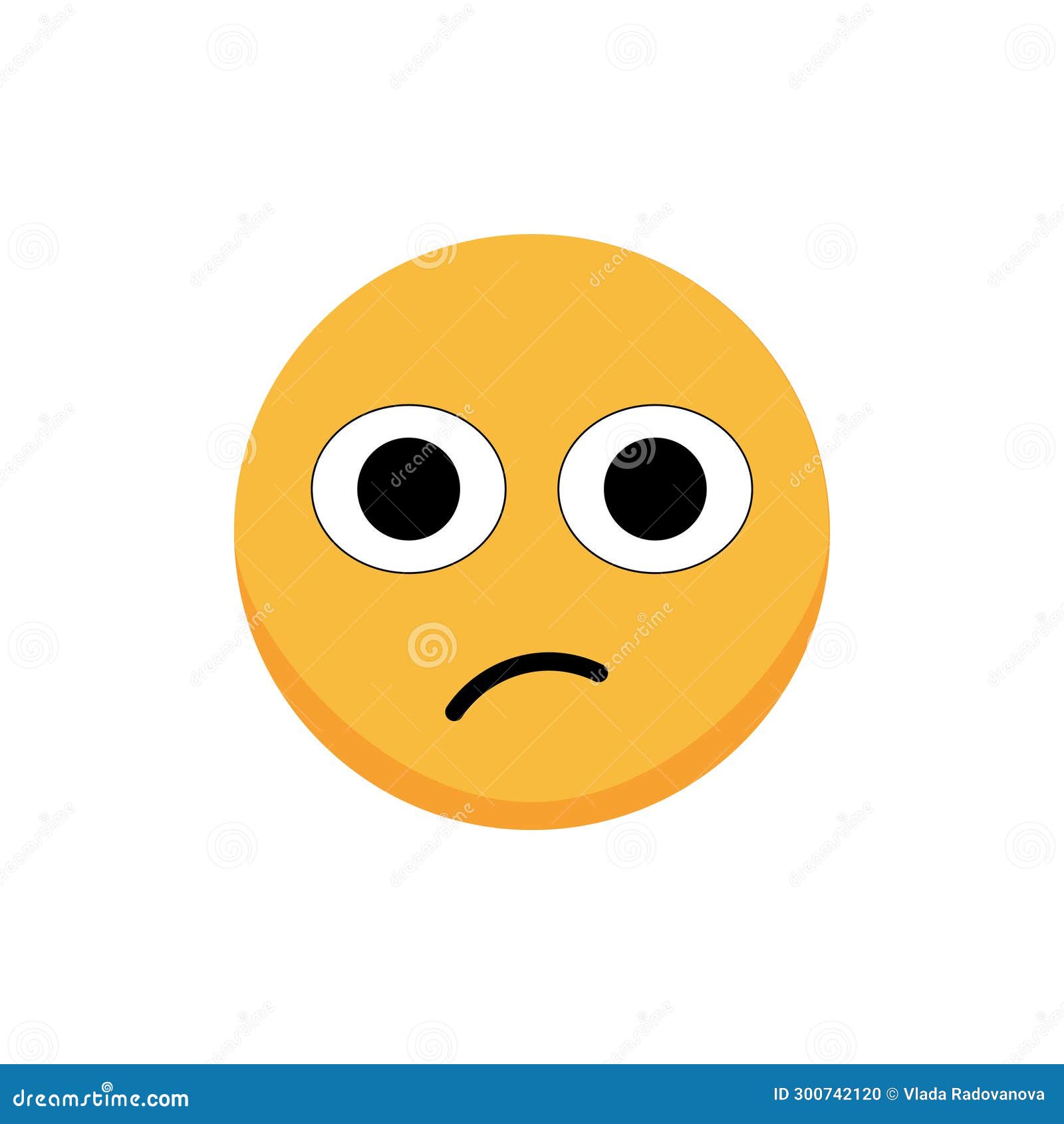 Distressed Emoticon. Cartoon Emoji Stock Illustration - Illustration of ...