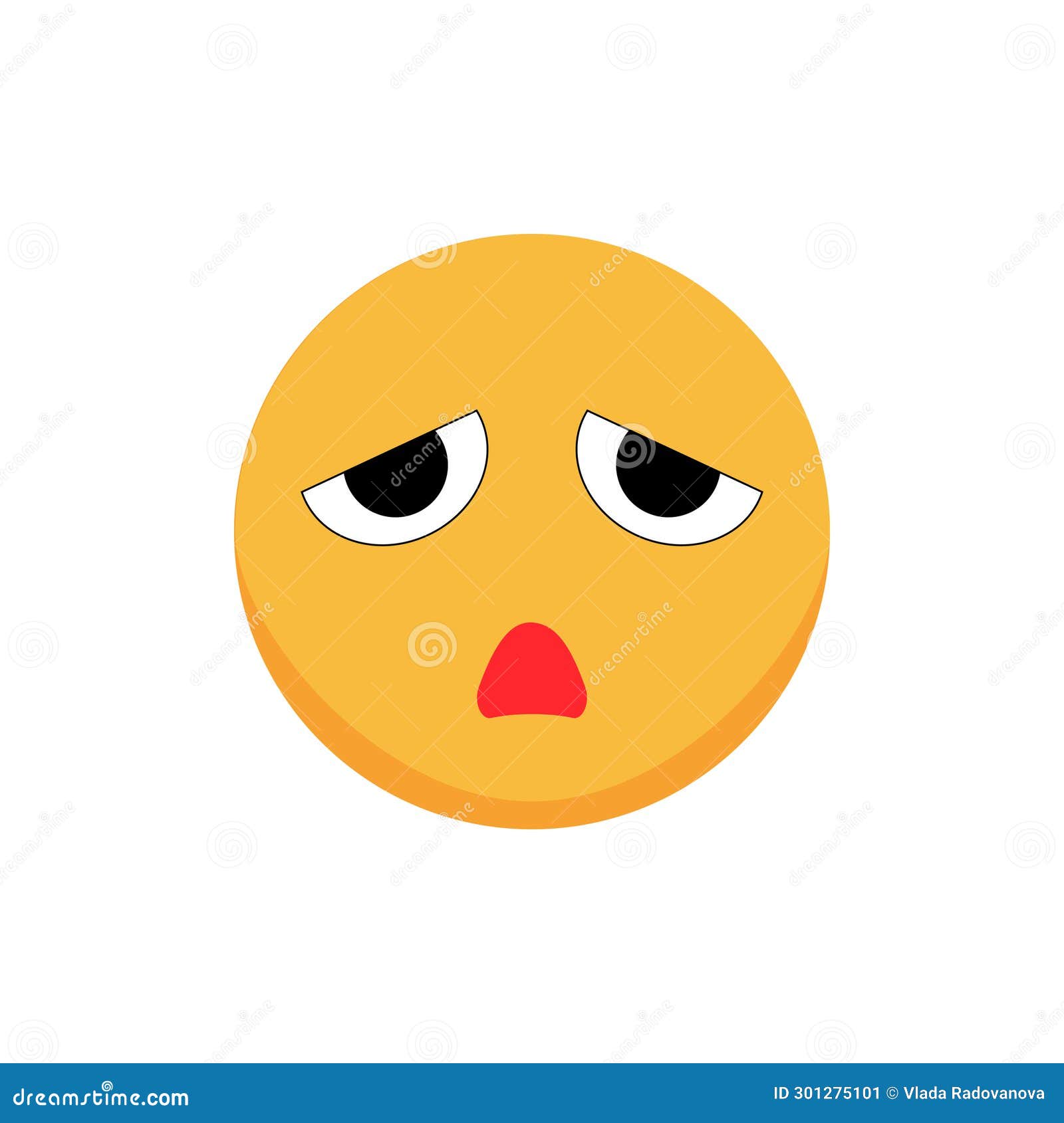 Distressed Emoticon. Cartoon Emoji Stock Vector - Illustration of weep ...