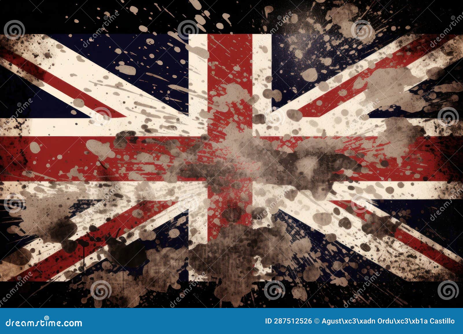 Distressed England Flag on Rectangular Background. Stock Photo - Image ...