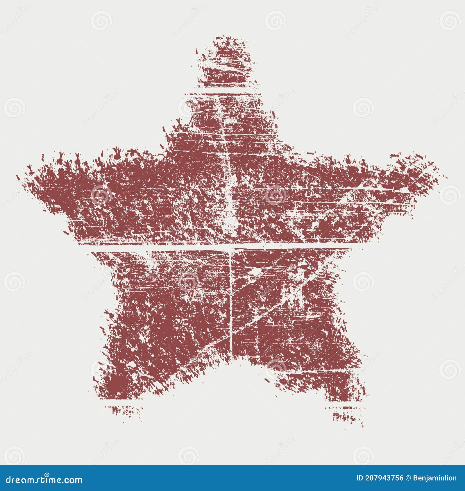 Bold Star Red wood stock illustration. Illustration of element - 207943756