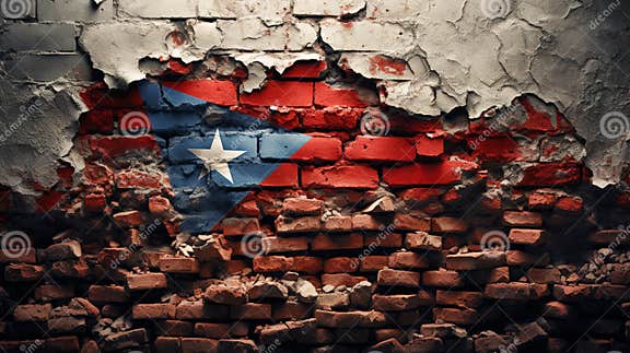 Distressed Flag of Cuba on a Plan Brick Wall Stock Illustration ...