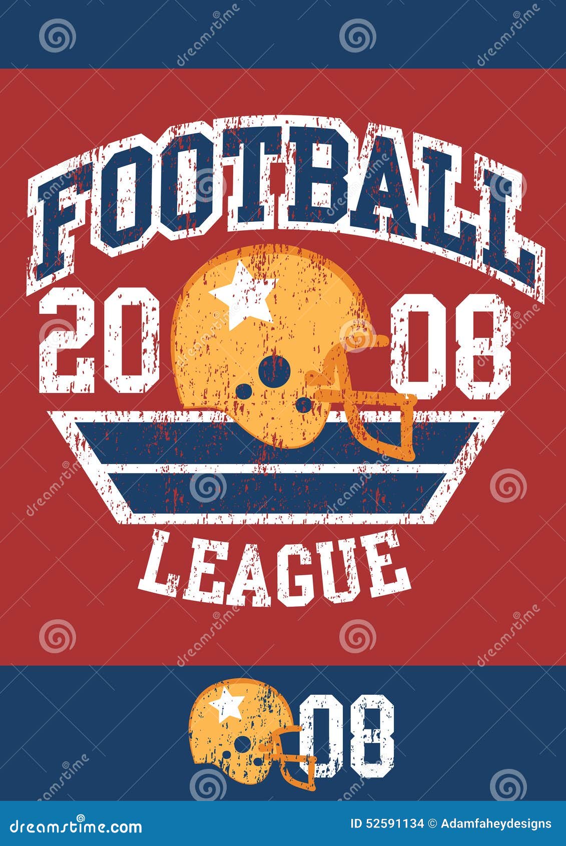 Distressed Football League Poster with Helmet Stock Vector ...
