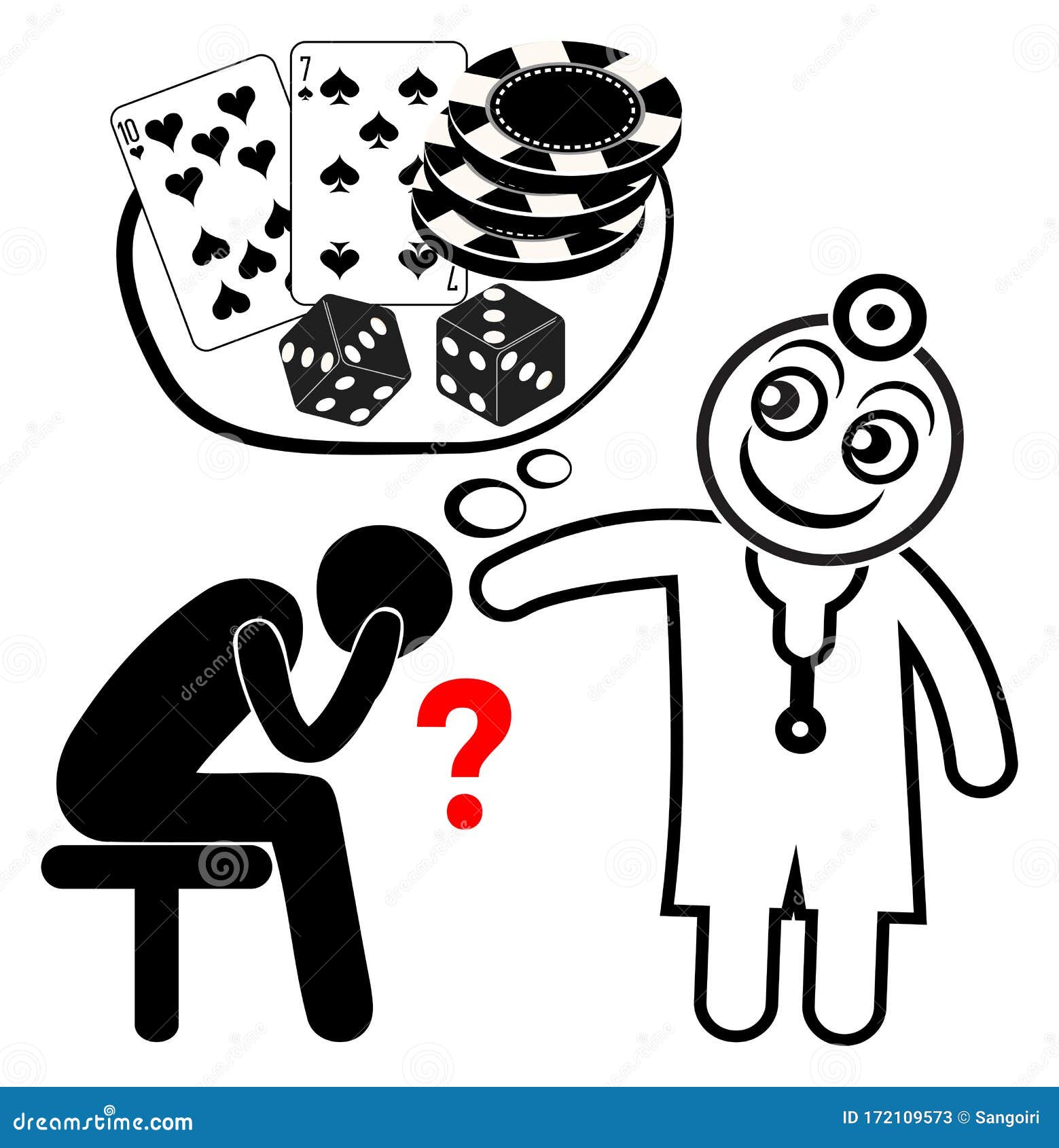 Gambling Addiction Therapist Stock Illustration - Illustration of ...