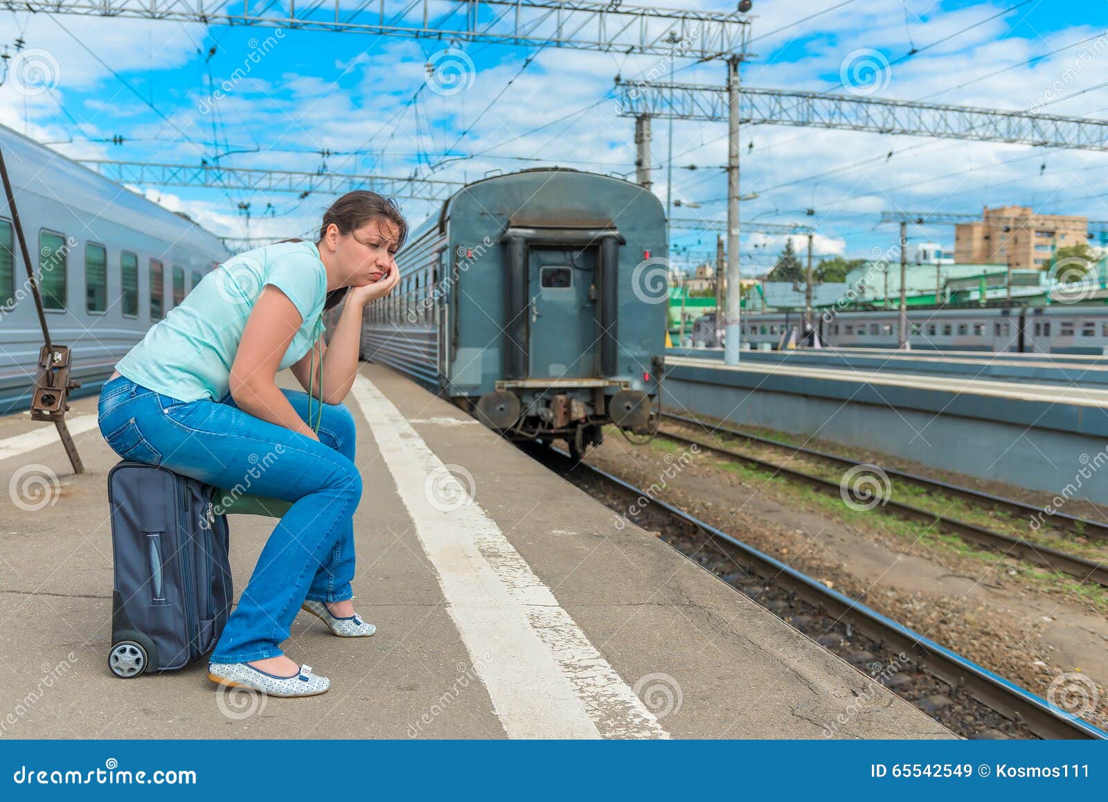 Distressed Girl Late for His Train Stock Image - Image of person ...