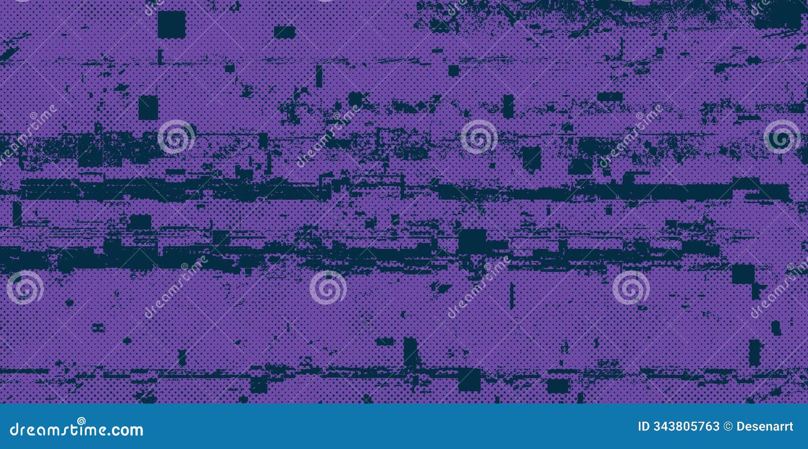 Distressed Glitch with Purple Halftone Effect and Black Texture. Bold ...