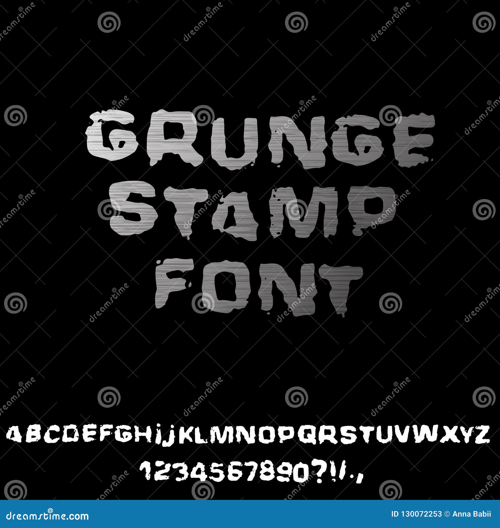Distressed Grunge Alphabet. Stamp Ink Font. Vector Illustration. Stock ...