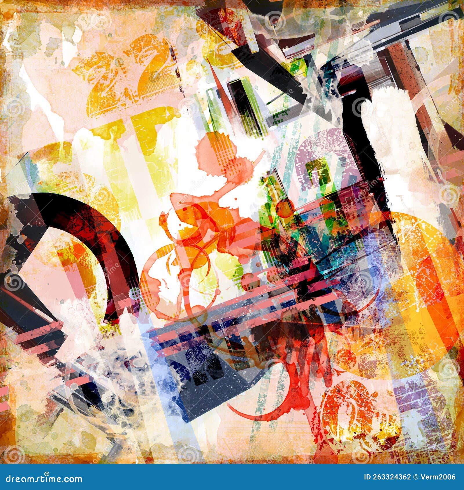 Distressed Grunge Collage with Textured Forms and Surfaces Stock ...