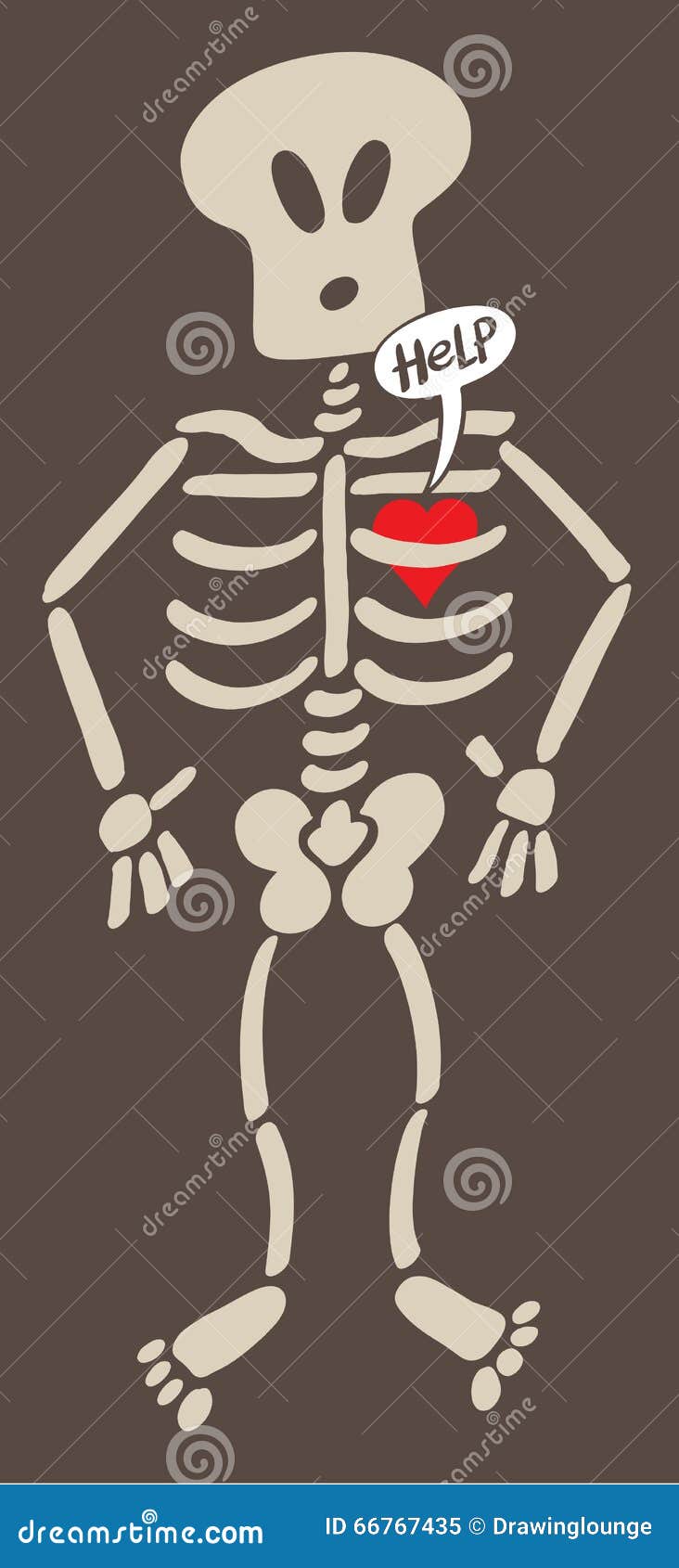 Distressed Heart Imprisoned Inside a Skeleton Asking for Help Stock ...