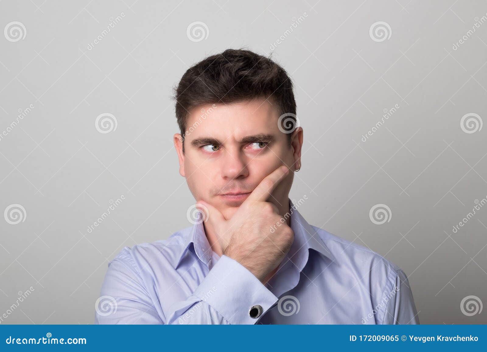 Distressed Man Brunette. Studio Image of a Handsome Pensive Man Stock ...