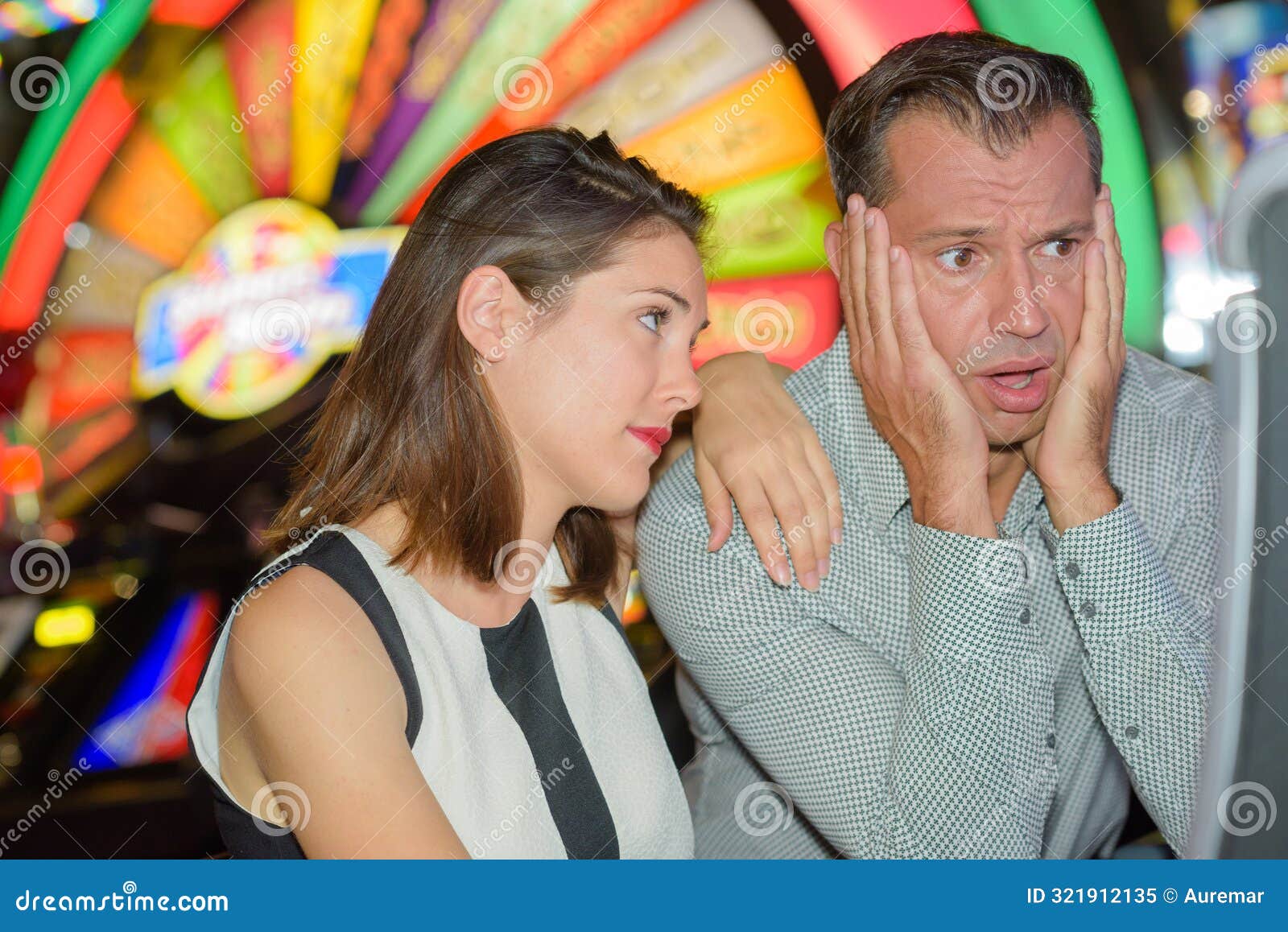 Distressed Man after Losing on Arcade Game Stock Image - Image of pain ...
