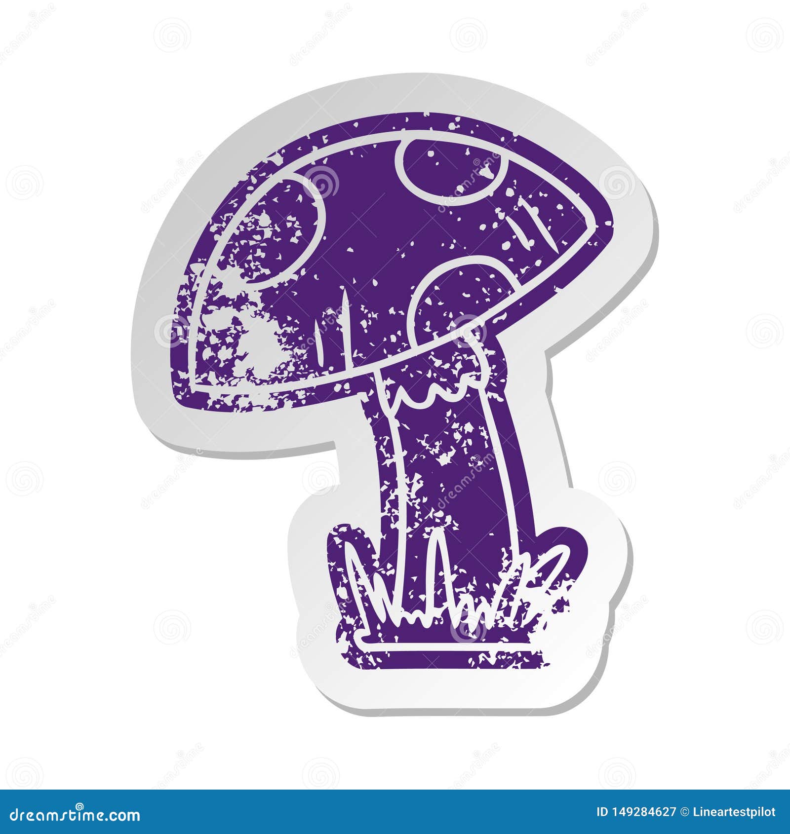 Distressed Old Sticker of a Toad Stool Stock Vector - Illustration of ...