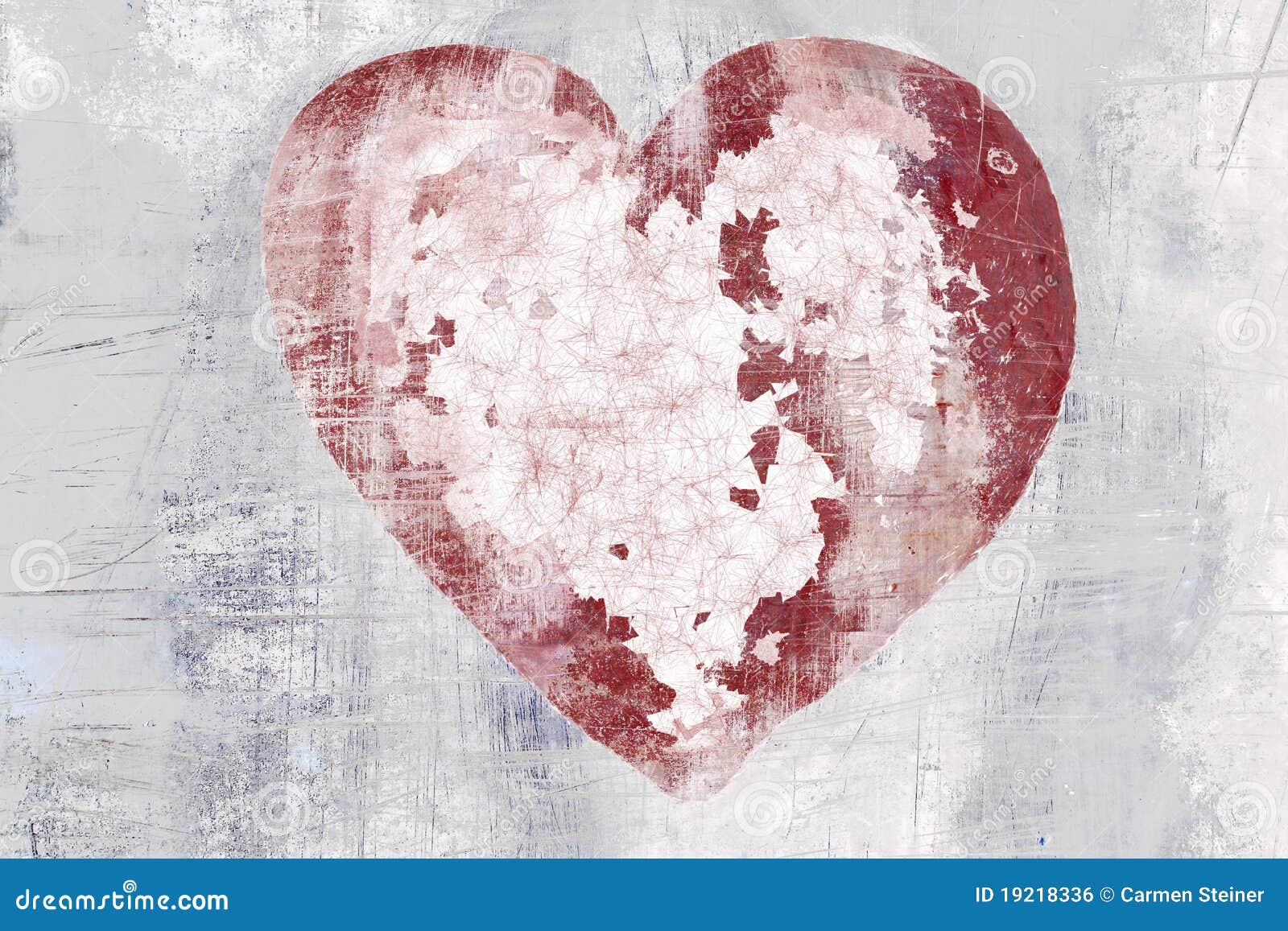 Distressed Painted Heart stock photo. Image of gray, broken - 19218336