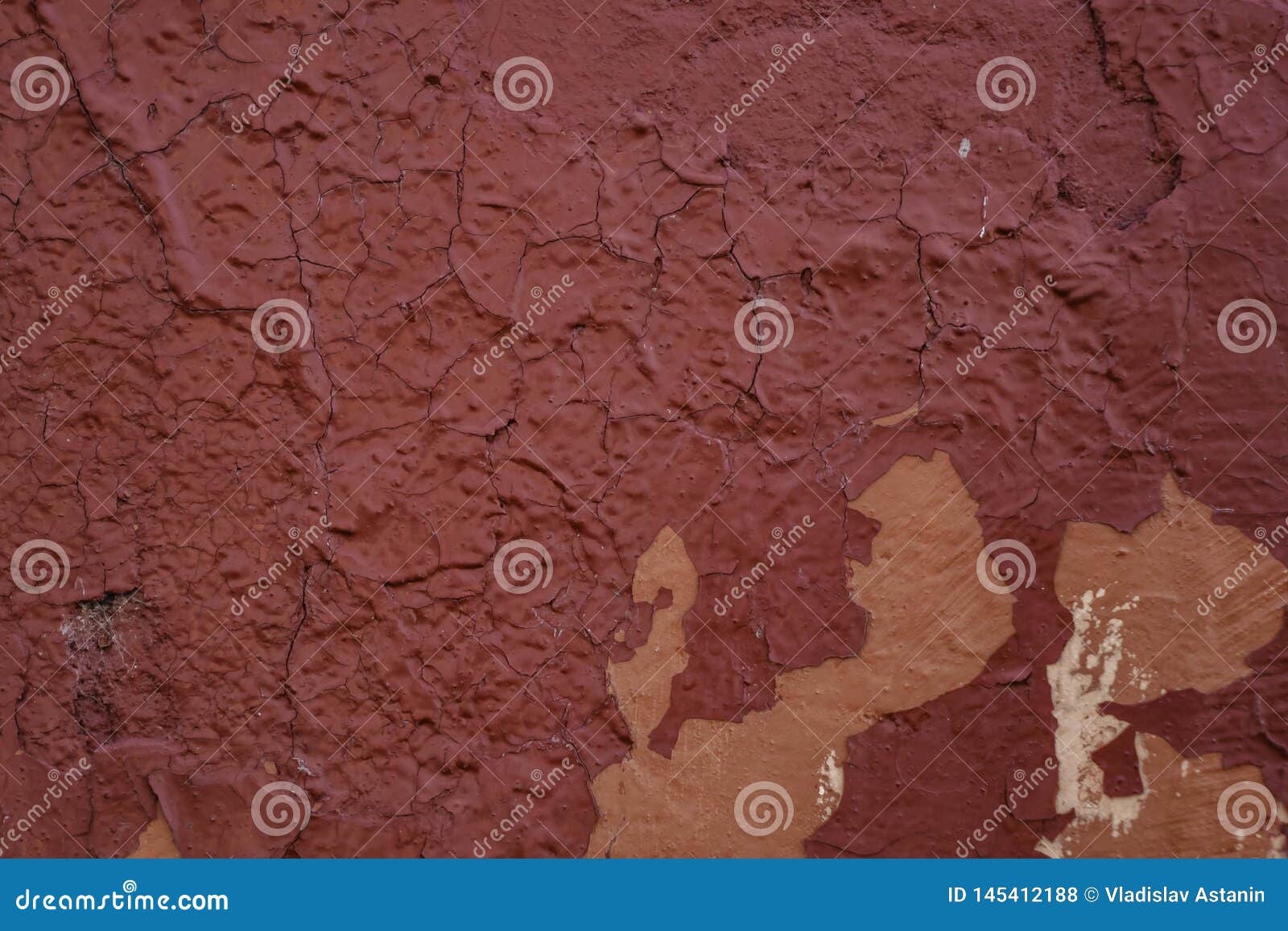 Distressed Red Plaster Wall with Cracked Surface Frame Grunge ...