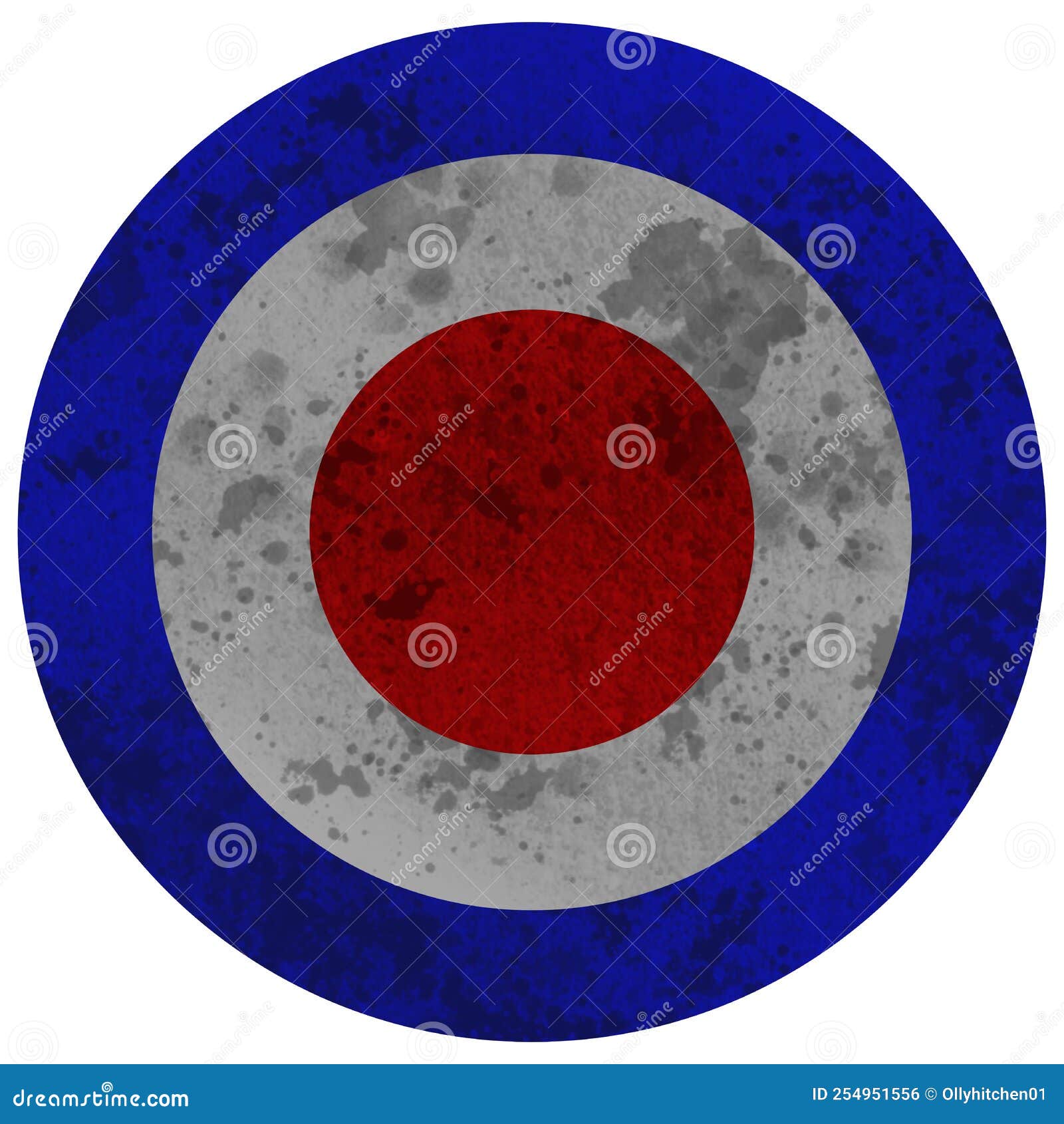A Distressed Red White and Blue Roundel Symbol Digital Illustration ...