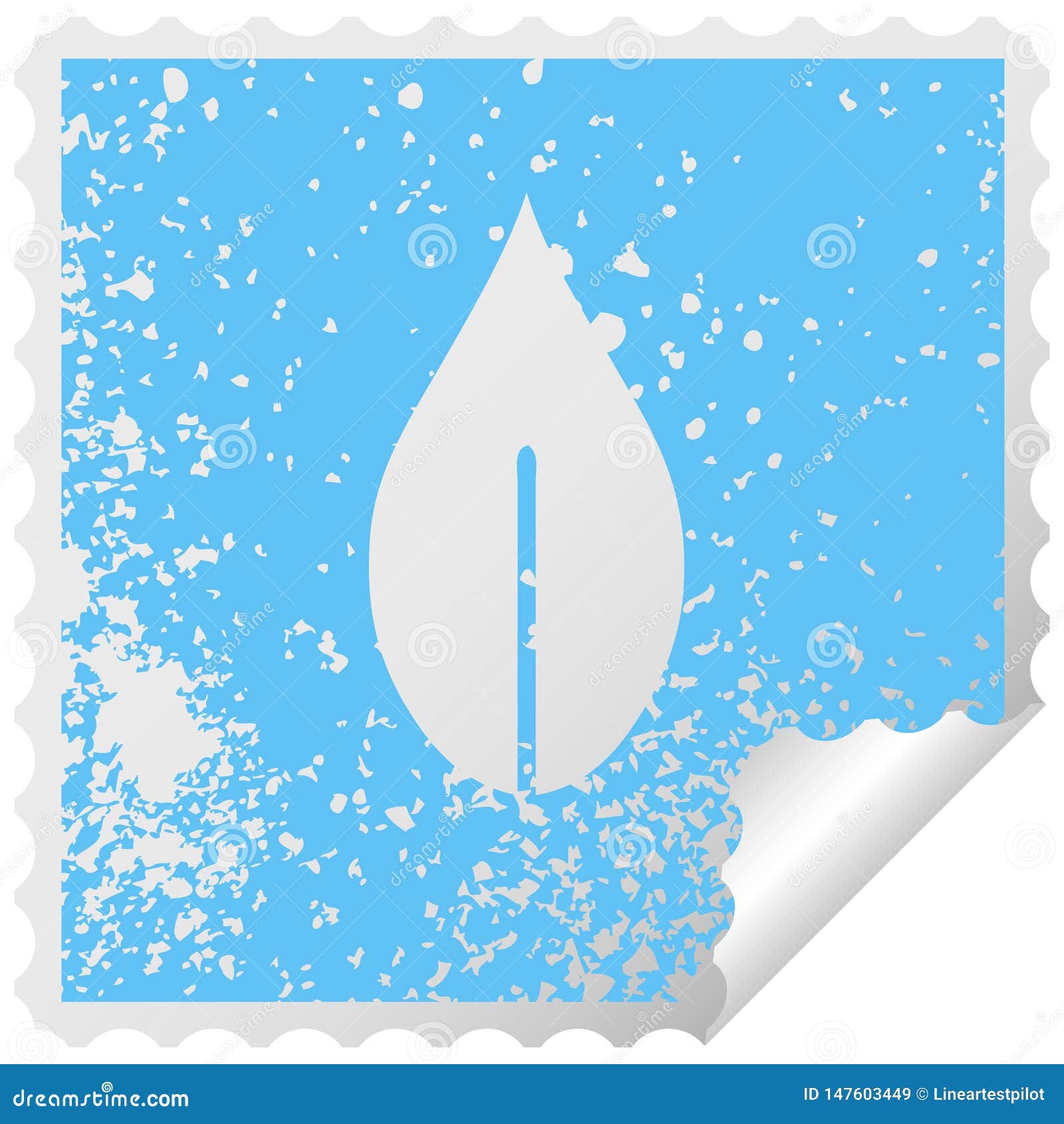 Distressed Square Peeling Sticker Symbol Autumn Leaf Stock Vector ...