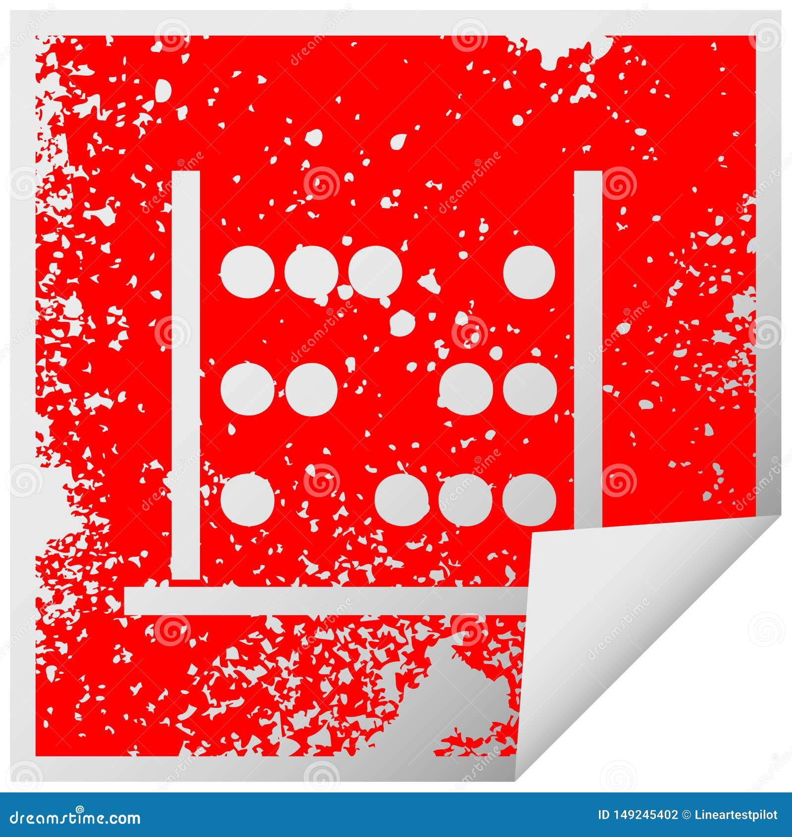 Distressed Square Peeling Sticker Symbol Maths Abacus Stock Vector ...