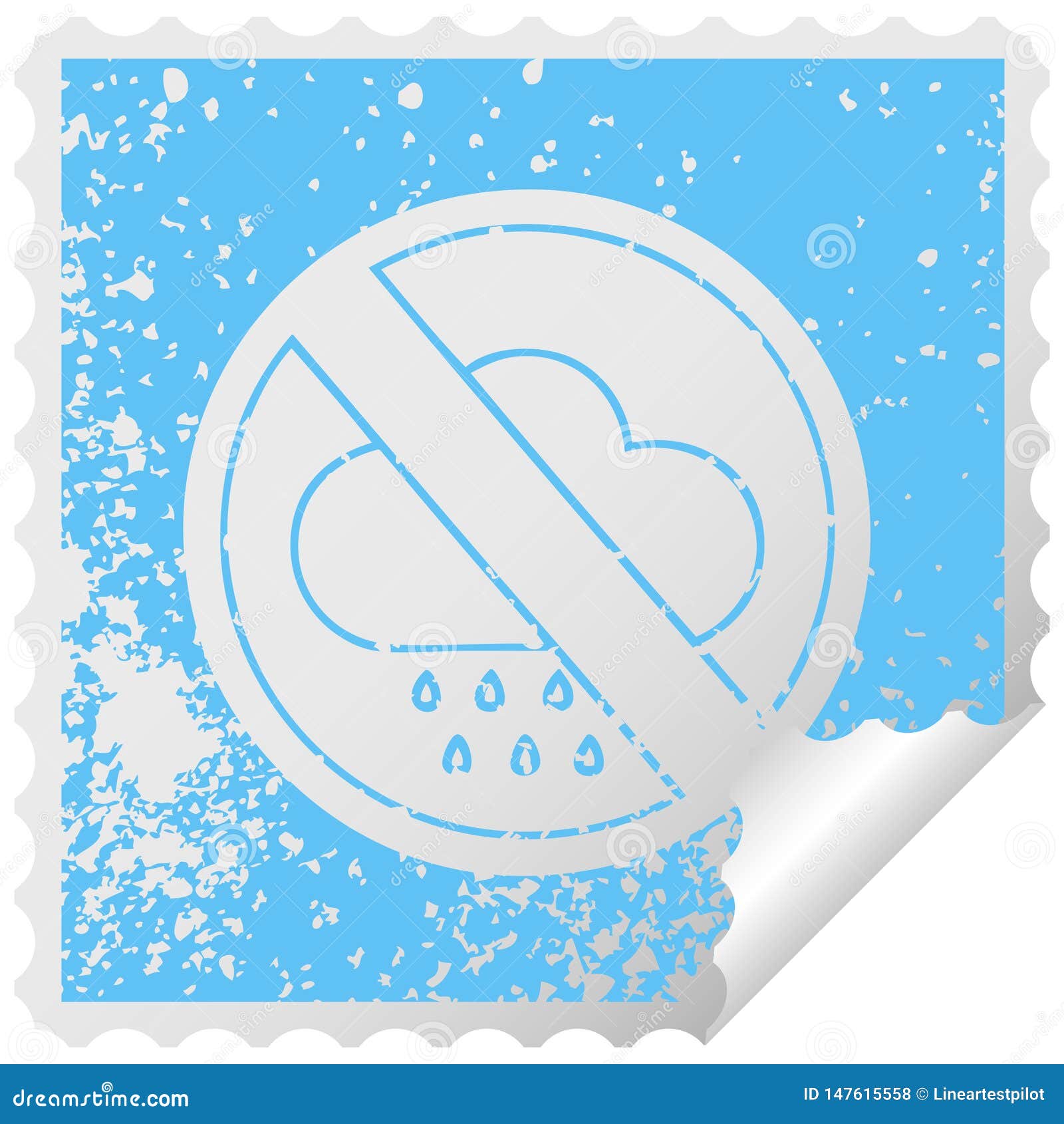 Distressed Square Peeling Sticker Symbol No Rain Allowed Sign Stock ...
