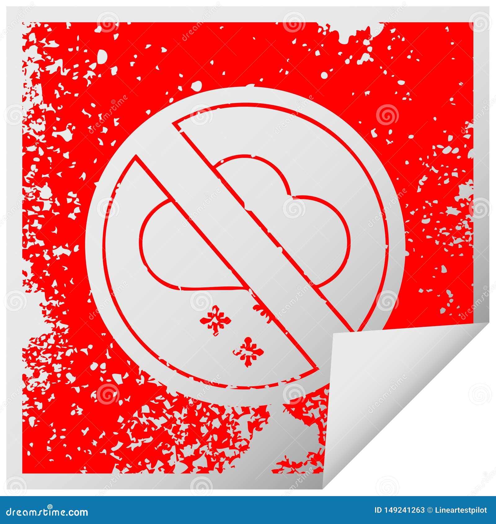 Distressed Square Peeling Sticker Symbol No Snow Allowed Sign Stock ...
