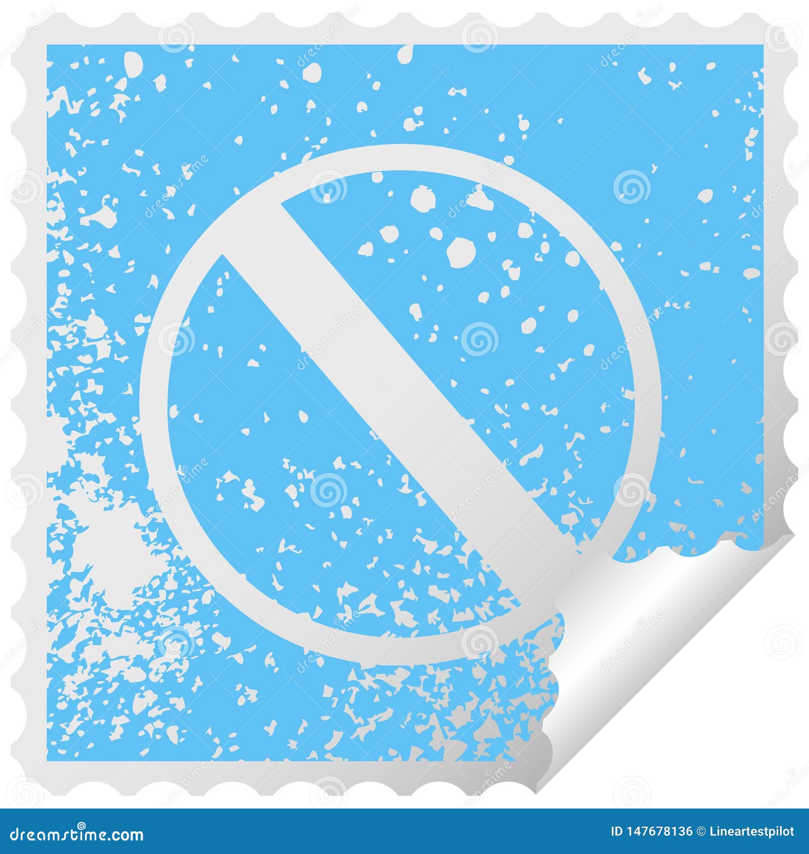 Distressed Square Peeling Sticker Symbol Not Allowed Sign Stock Vector ...