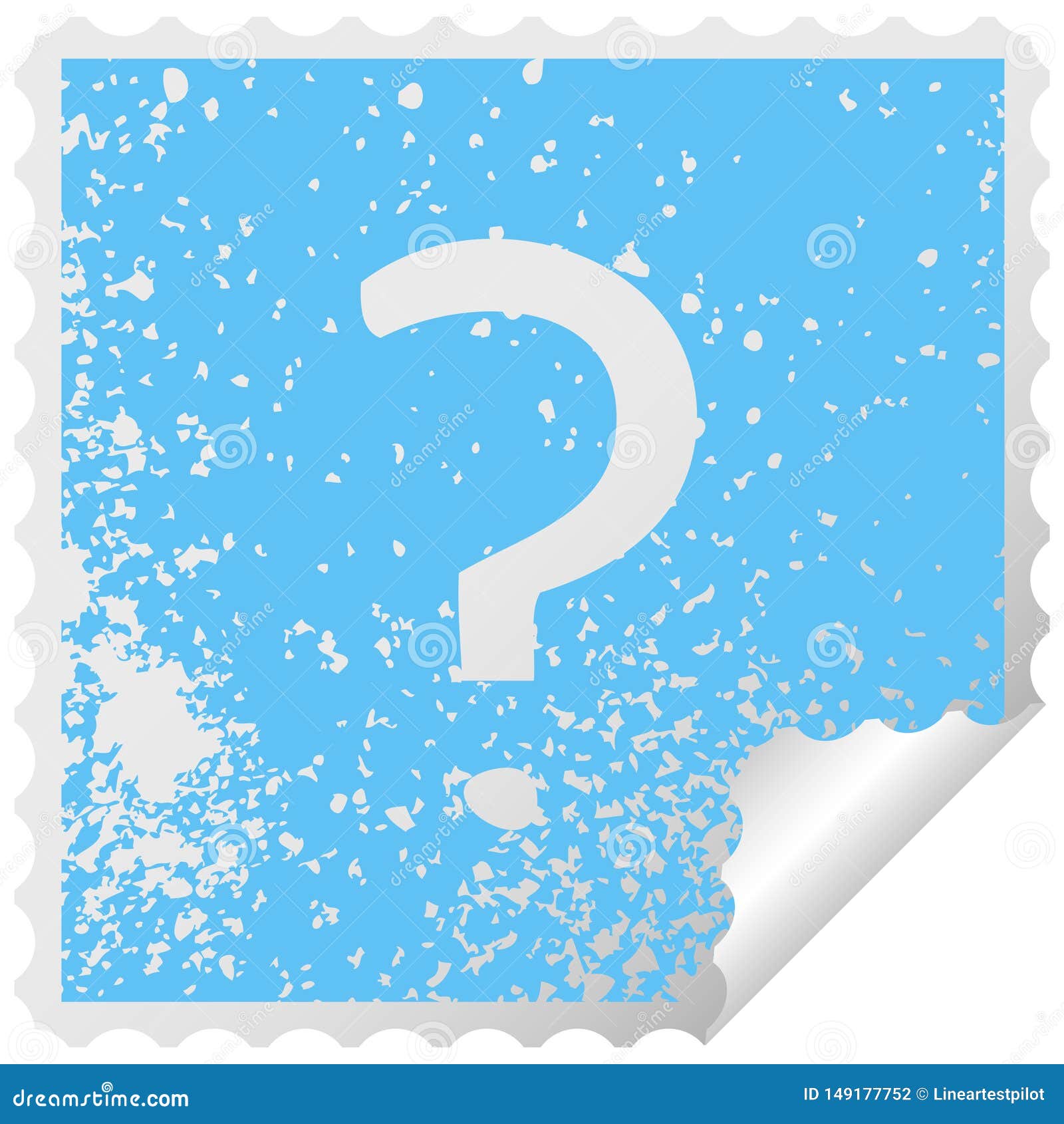 Distressed Square Peeling Sticker Symbol Question Mark Stock Vector ...
