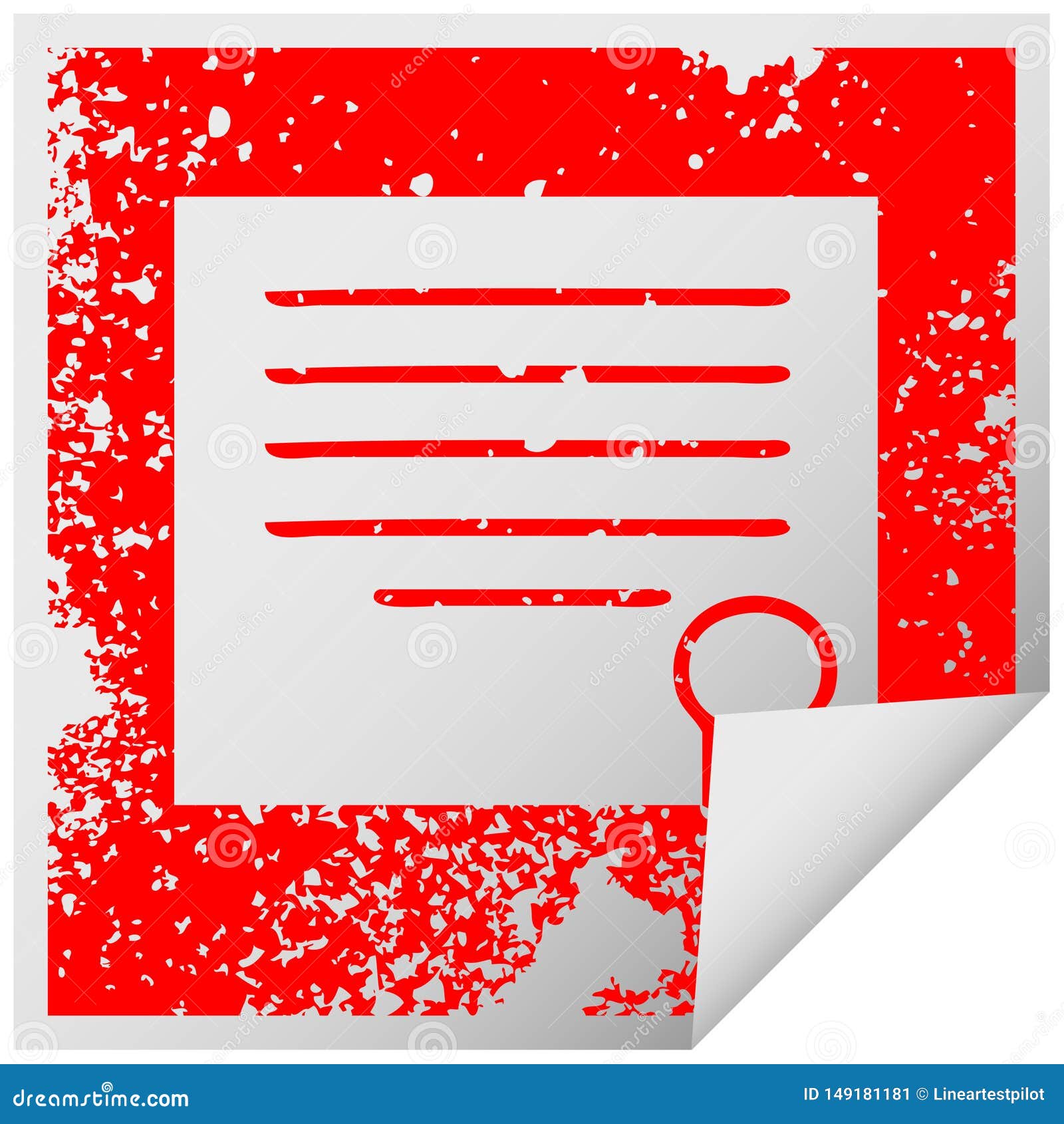 Distressed Square Peeling Sticker Symbol Work Diploma Stock Vector ...